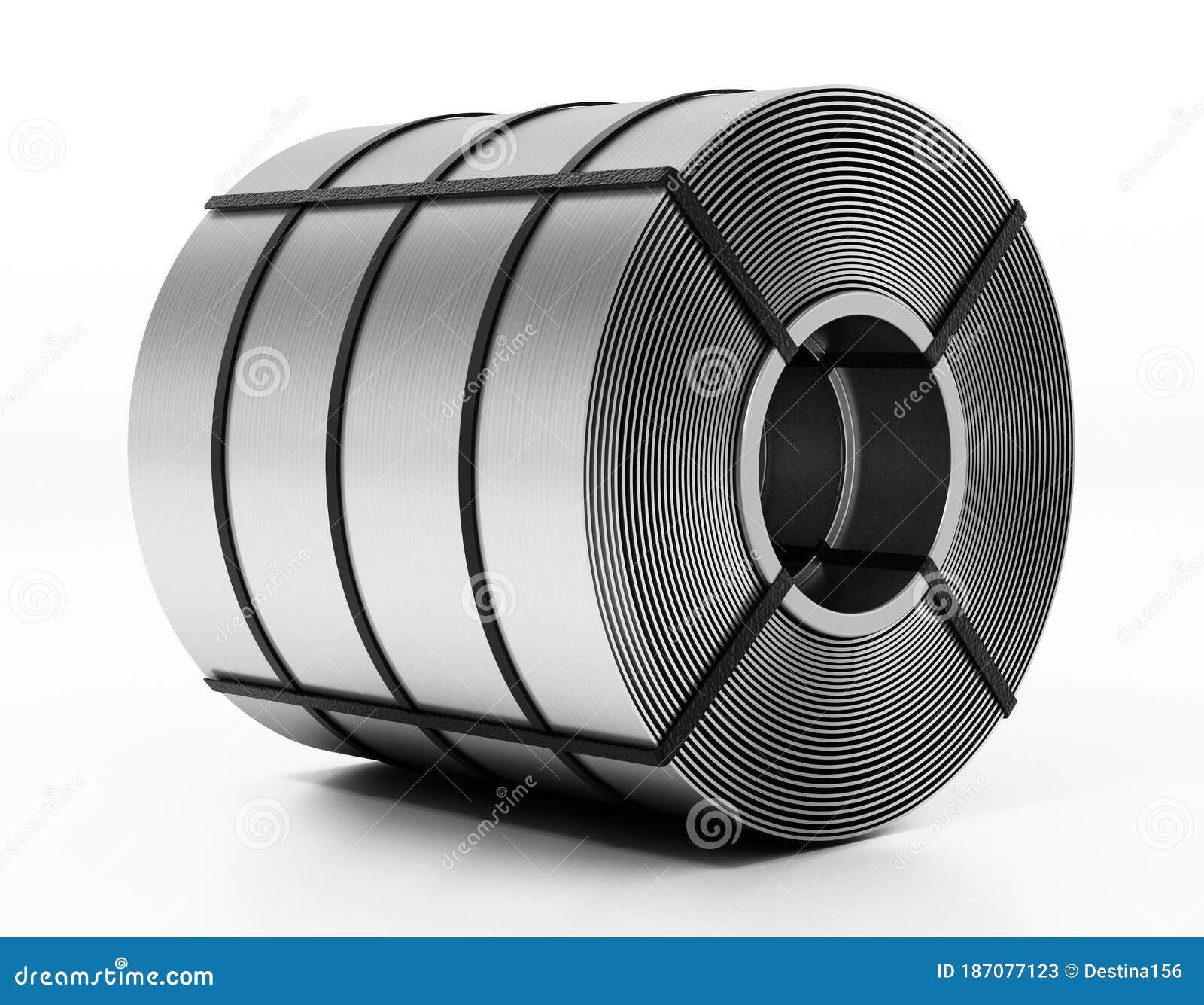 Stainless Steel Roll Isolated on White Background. 3D Illustration ...