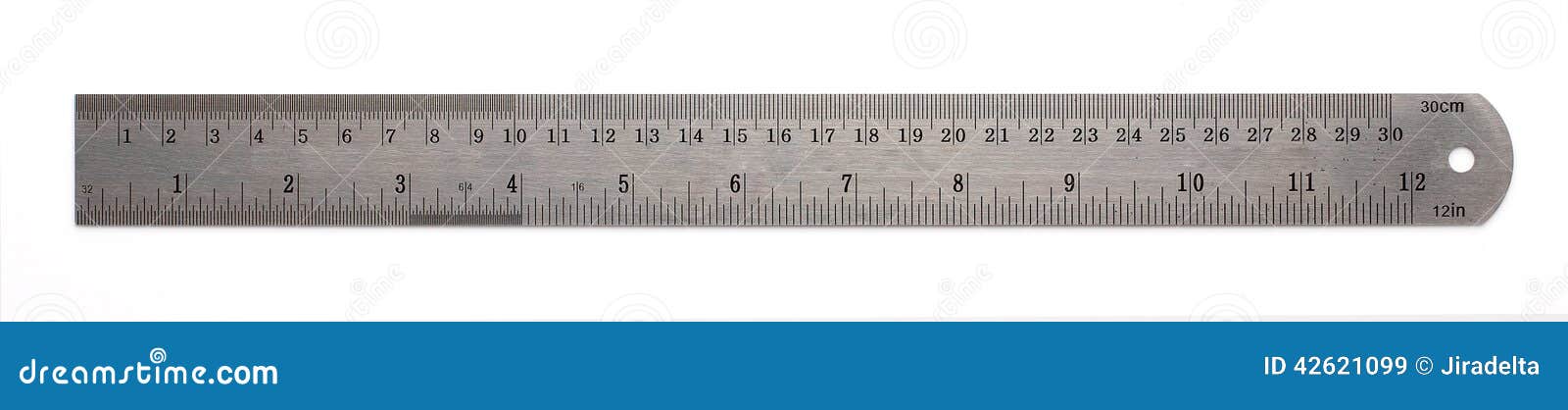 Stainless Steel Ruler stock image. Image of object, white - 42621099