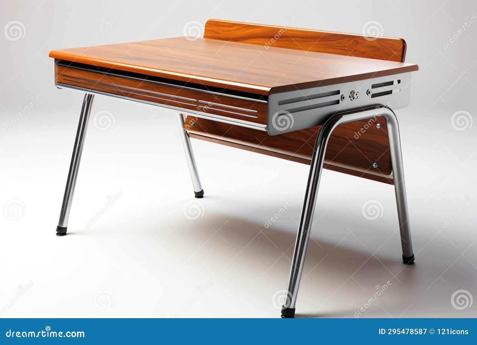 Stainless Steel School Desk on White Background Stock Illustration ...