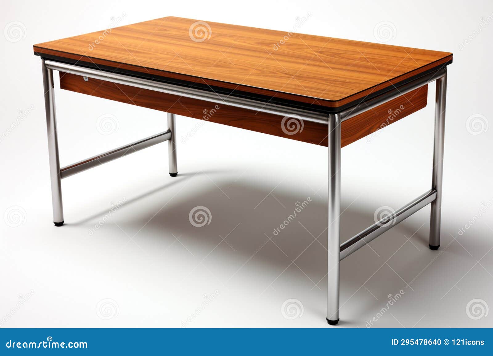 Stainless Steel School Desk on White Background Stock Illustration ...