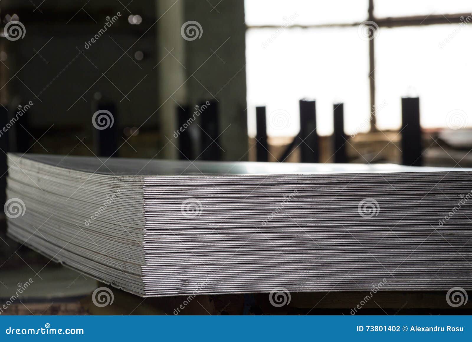 Stainless Steel Sheets Deposited in Stacks Stock Photo - Image of stack ...
