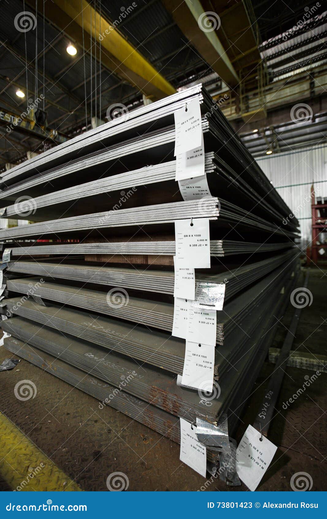 Stainless Steel Sheets Deposited in Stacks Stock Image - Image of rails ...