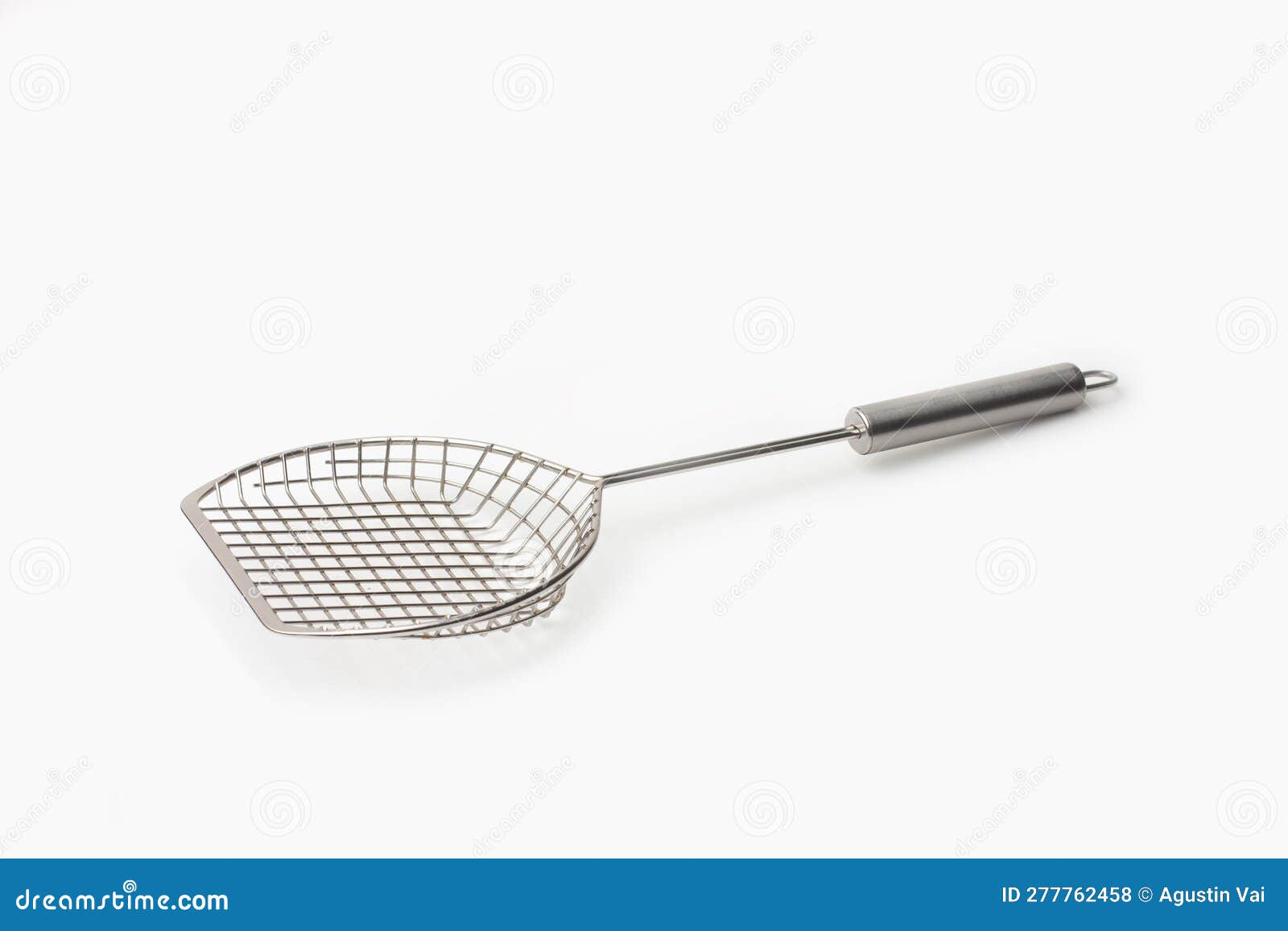Stainless Steel Skimmer on a White Background with Copy Space Stock ...