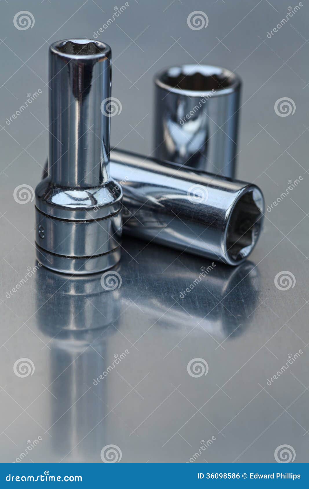 Stainless steel sockets stock photo. Image of bench, milling - 36098586
