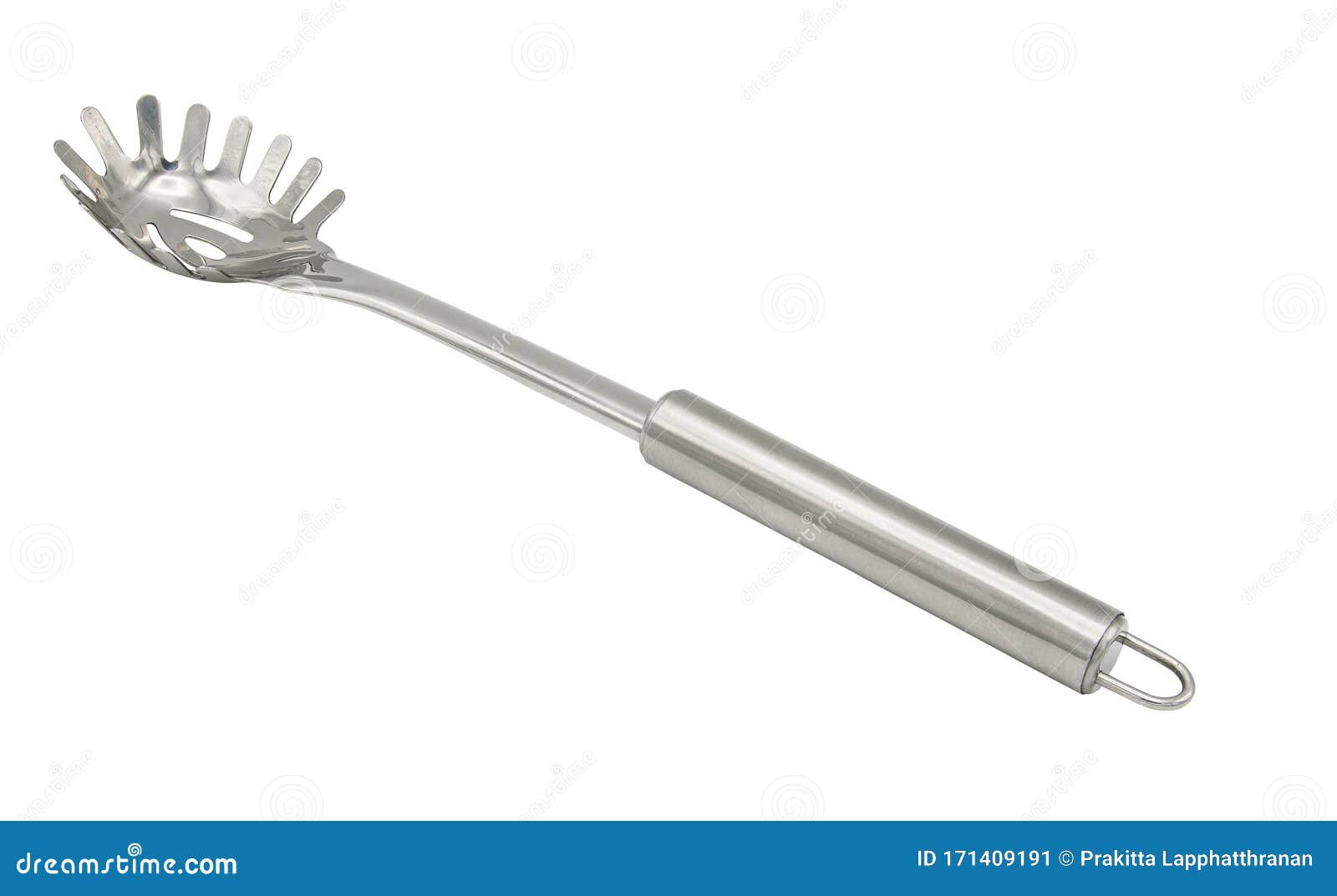 Stainless Steel Spaghetti Scoop on a Separate White Background Stock ...