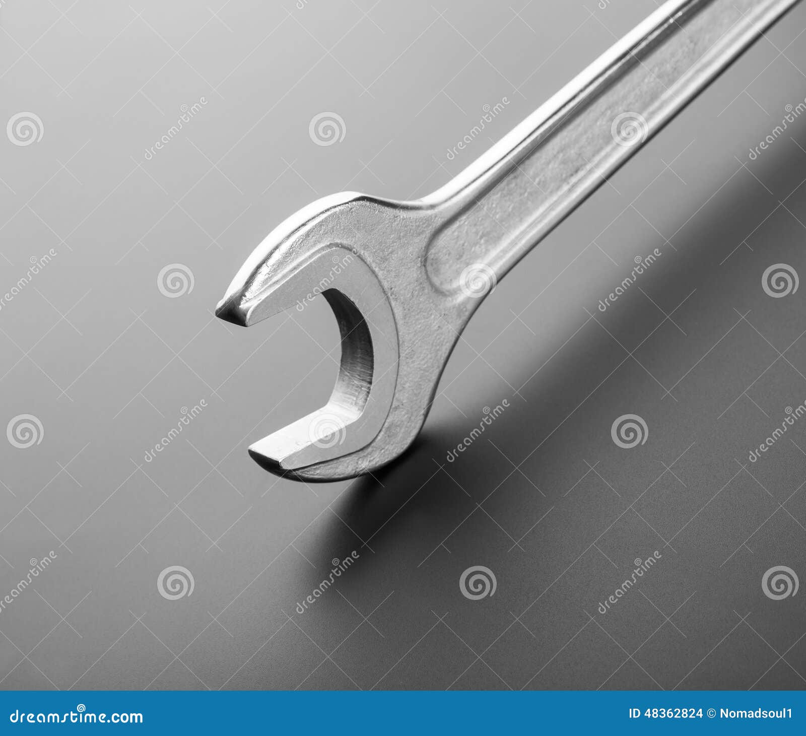Stainless Steel Spanner on Dark Stock Photo - Image of silver, macro ...