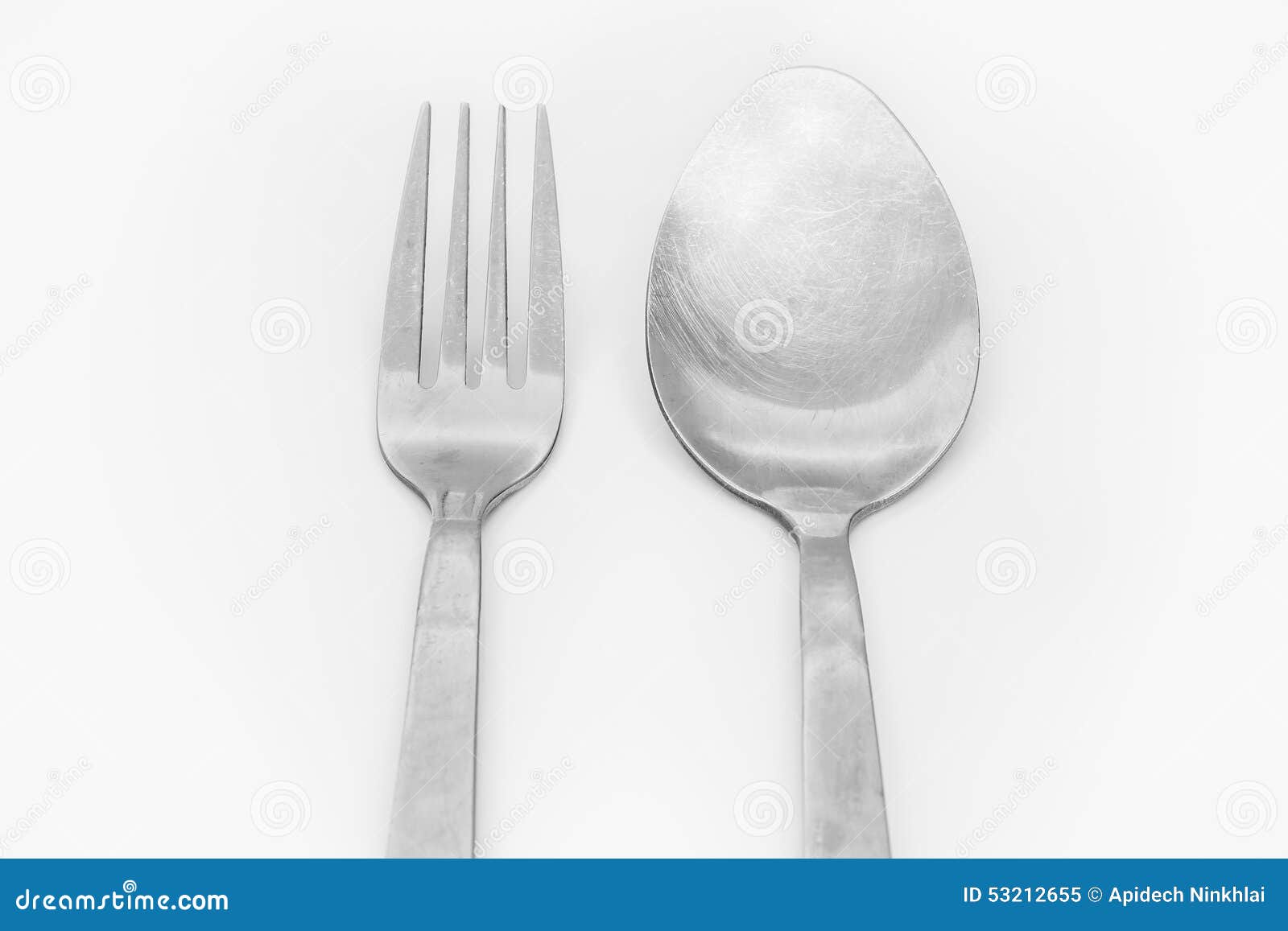 Stainless Steel Spoon and Fork Stock Image - Image of object, fork ...