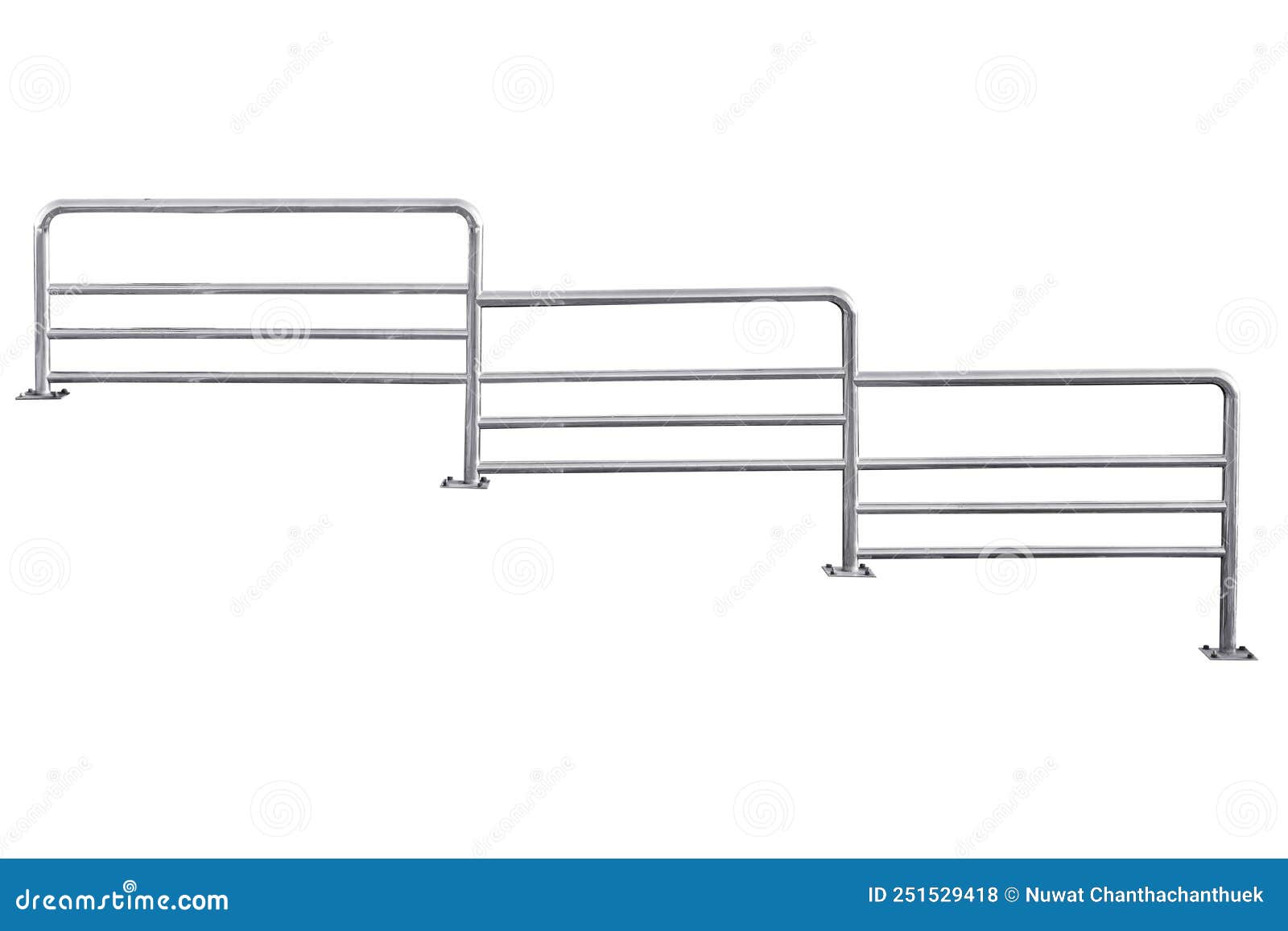 Stainless Steel Staircase Railing Isolated on White Background Stock ...