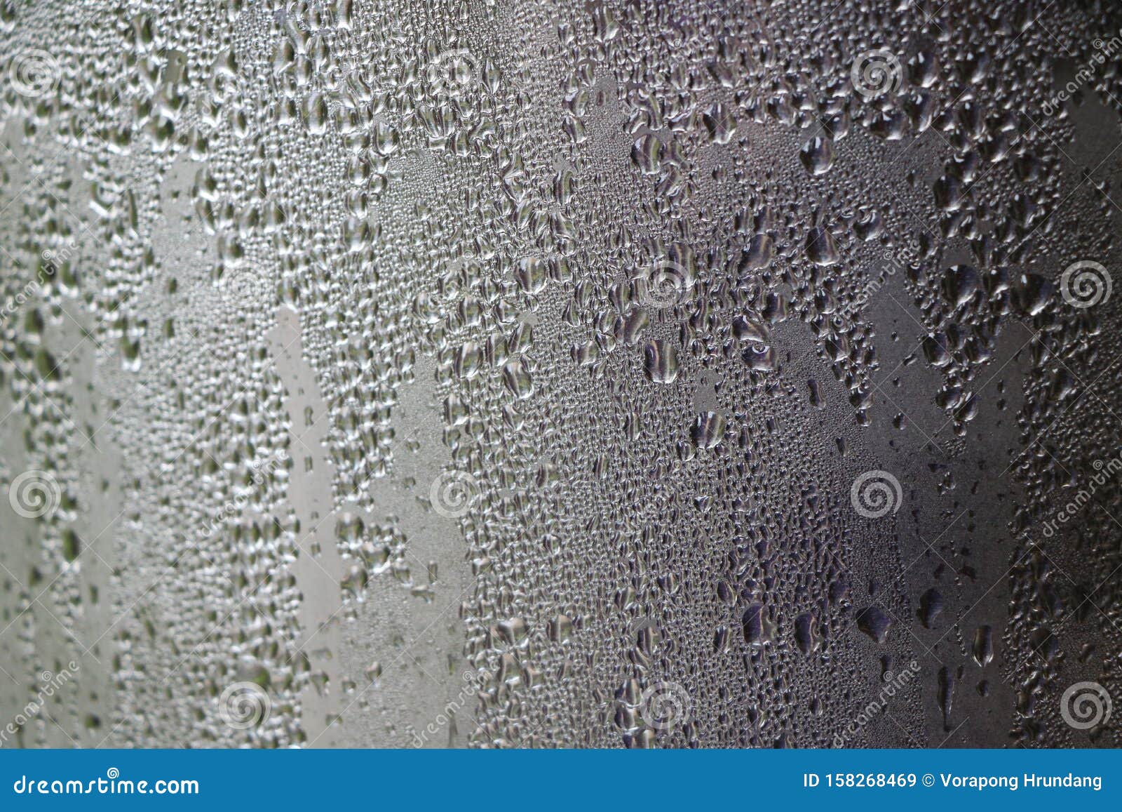 The Stainless Steel Surface Has Water Droplets. Stock Image - Image of ...
