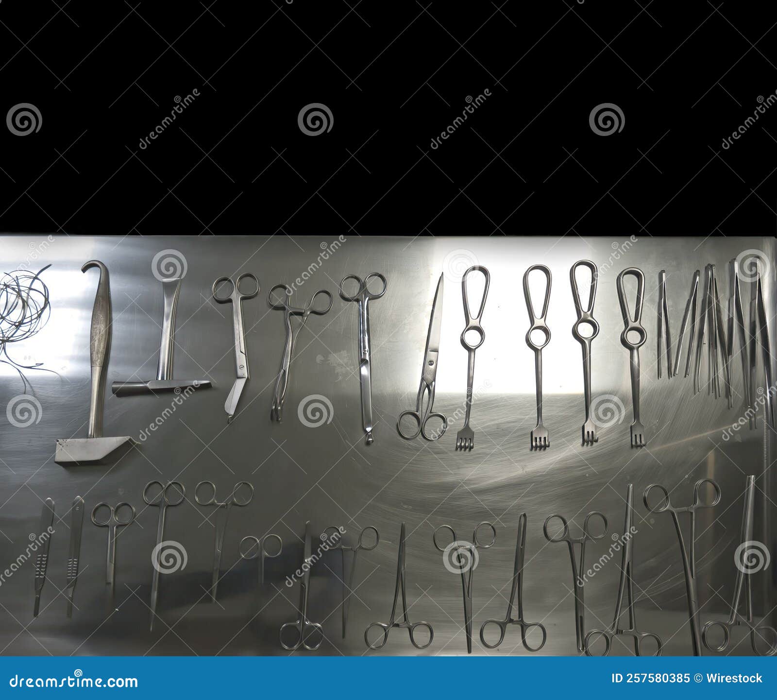 On a Stainless Steel Table, the Forensic Tools are Exposed Stock Image ...