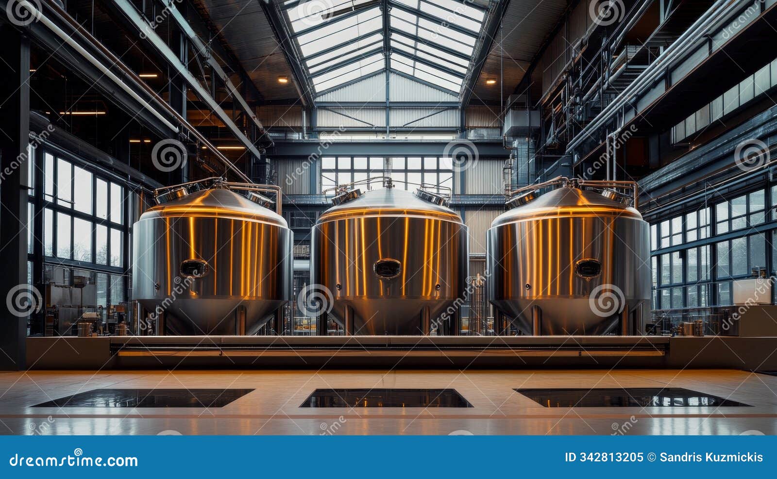 Stainless Steel Tanks for Mixing and Blending. Generative AI. Stock ...