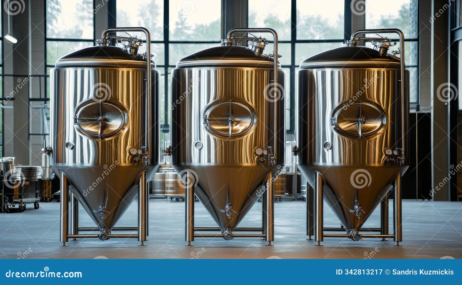 Stainless Steel Tanks for Mixing and Blending. Generative AI. Stock ...