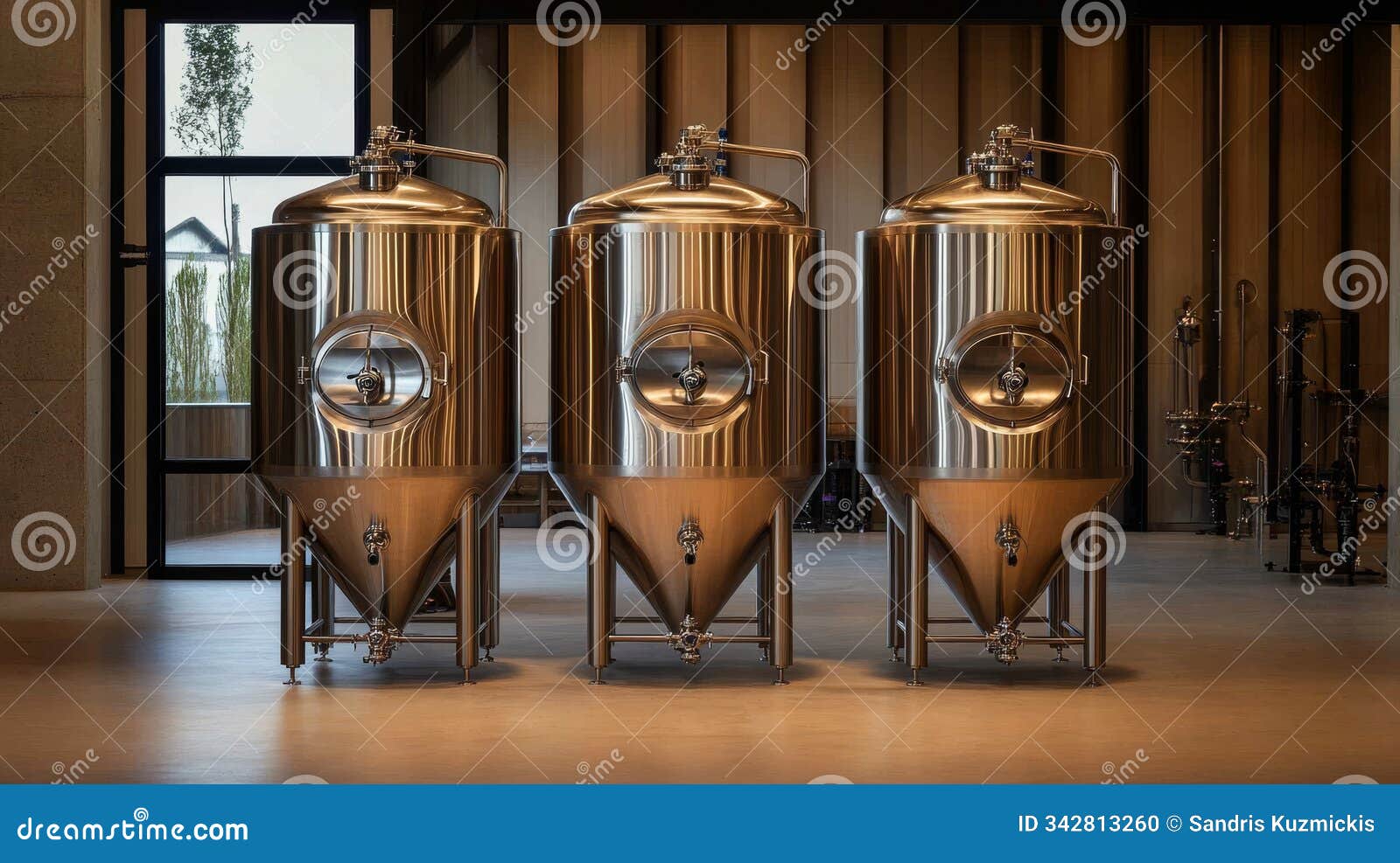 Stainless Steel Tanks for Mixing and Blending. Generative AI. Stock ...