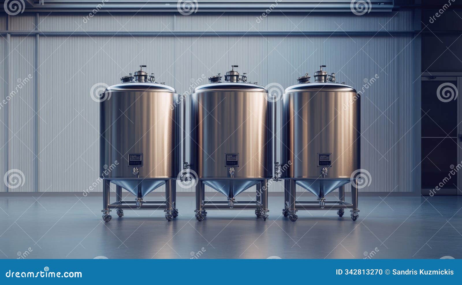 Stainless Steel Tanks for Mixing and Blending. Generative AI. Stock ...