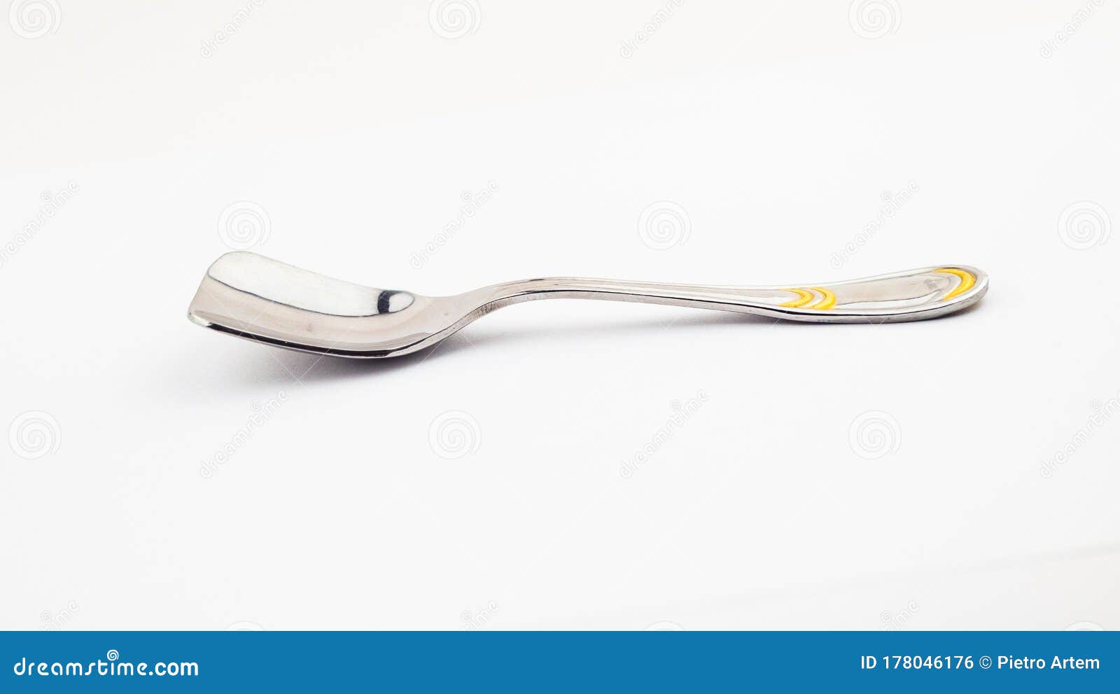 Stainless Steel Teaspoon Isolated on White Background Stock Photo ...
