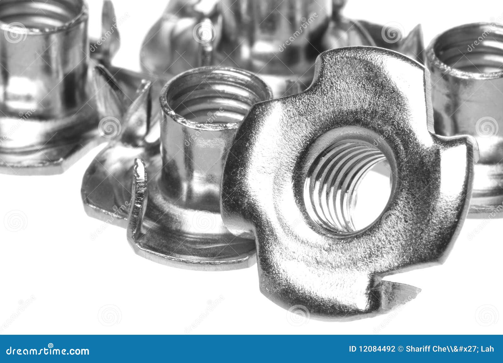 Stainless Steel Tee Nuts Isolated Stock Photo - Image of close, nuts ...
