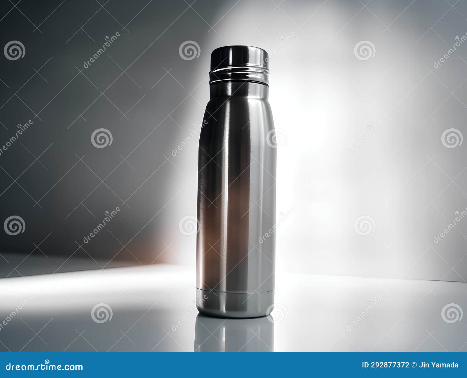 Stainless Steel Thermos Bottle on White Background with Shadow. Stock ...