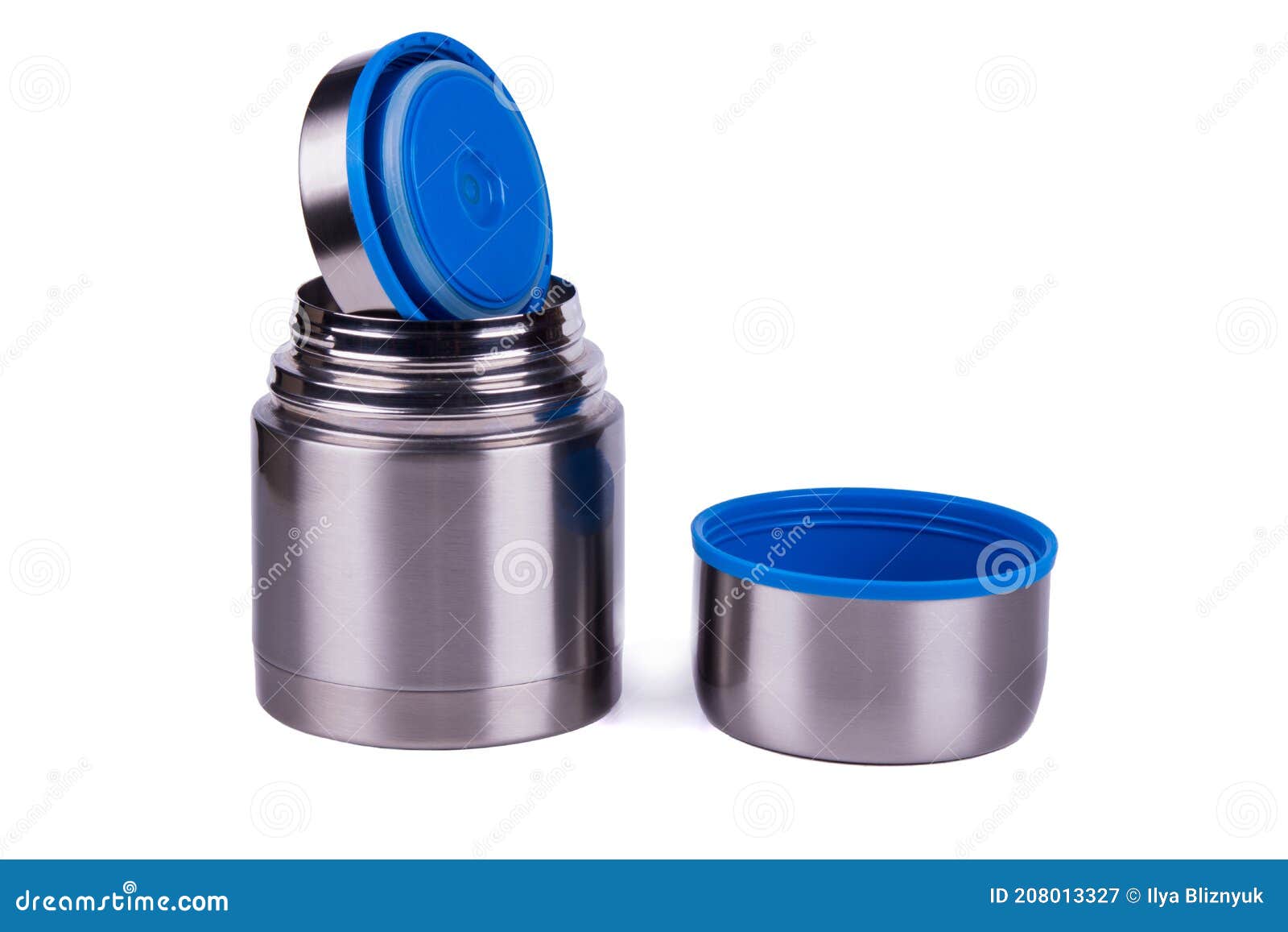 Stainless Steel Thermos with Open Lid Stock Image - Image of object ...