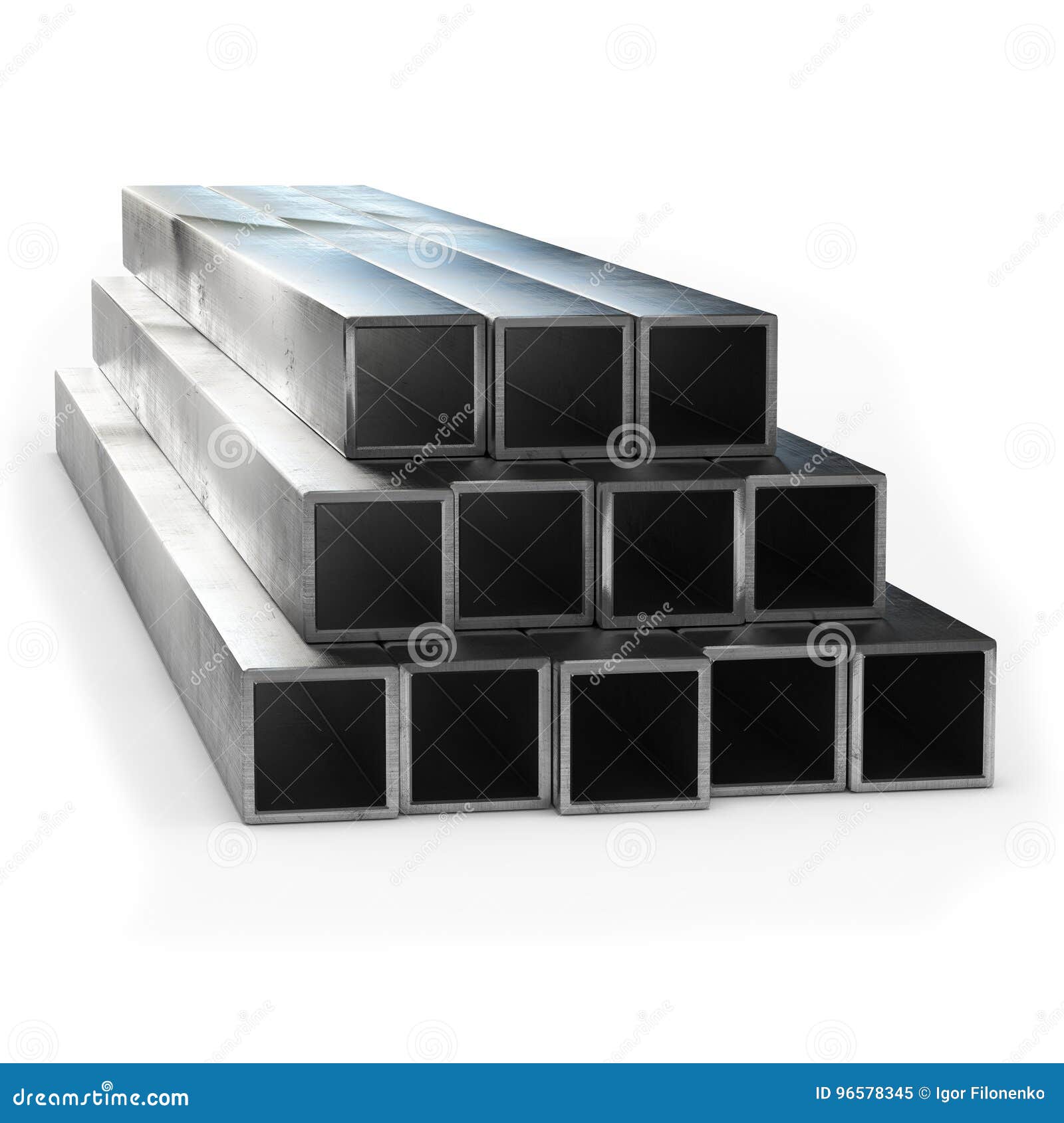 Stainless Steel Tube 3d Rendering Isolated. Stock Image - Illustration ...