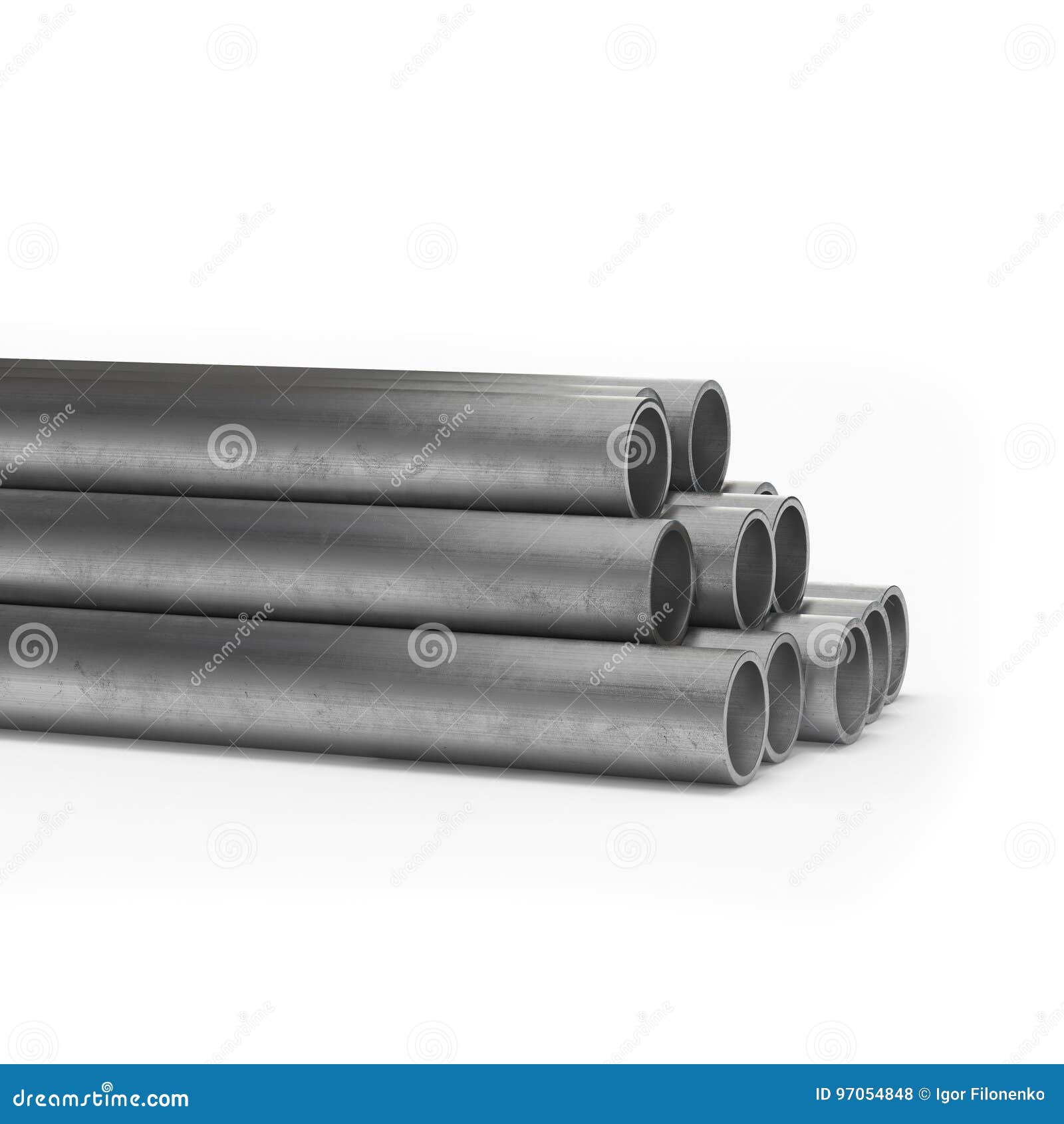 Stainless Steel Tube 3d Rendering Isolated. Stock Photo - Illustration ...
