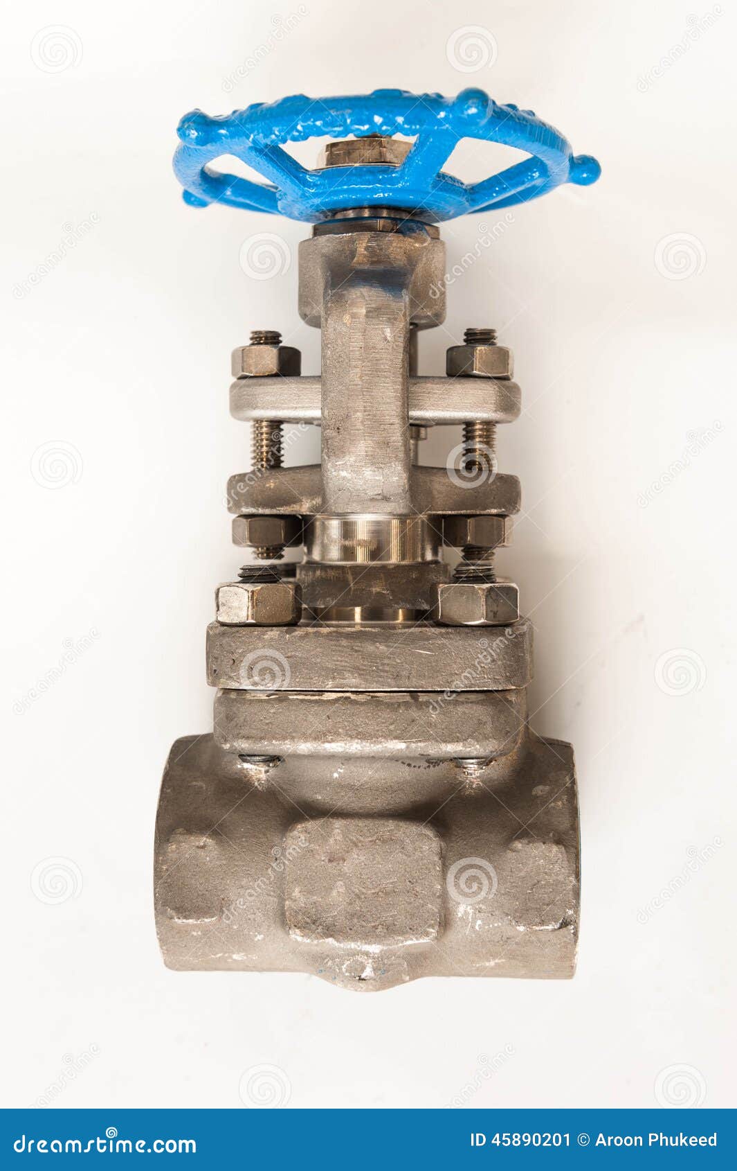 Stainless Steel Valve on White Background. Stock Image - Image of ...