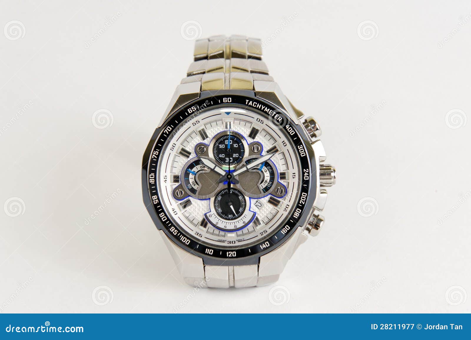 Stainless Steel Watch with Chronograph Function Stock Image - Image of ...