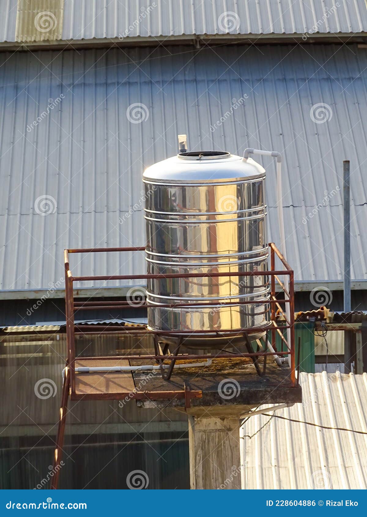 Stainless Steel Water Reservoir Tower Stock Photo - Image of vehicle ...