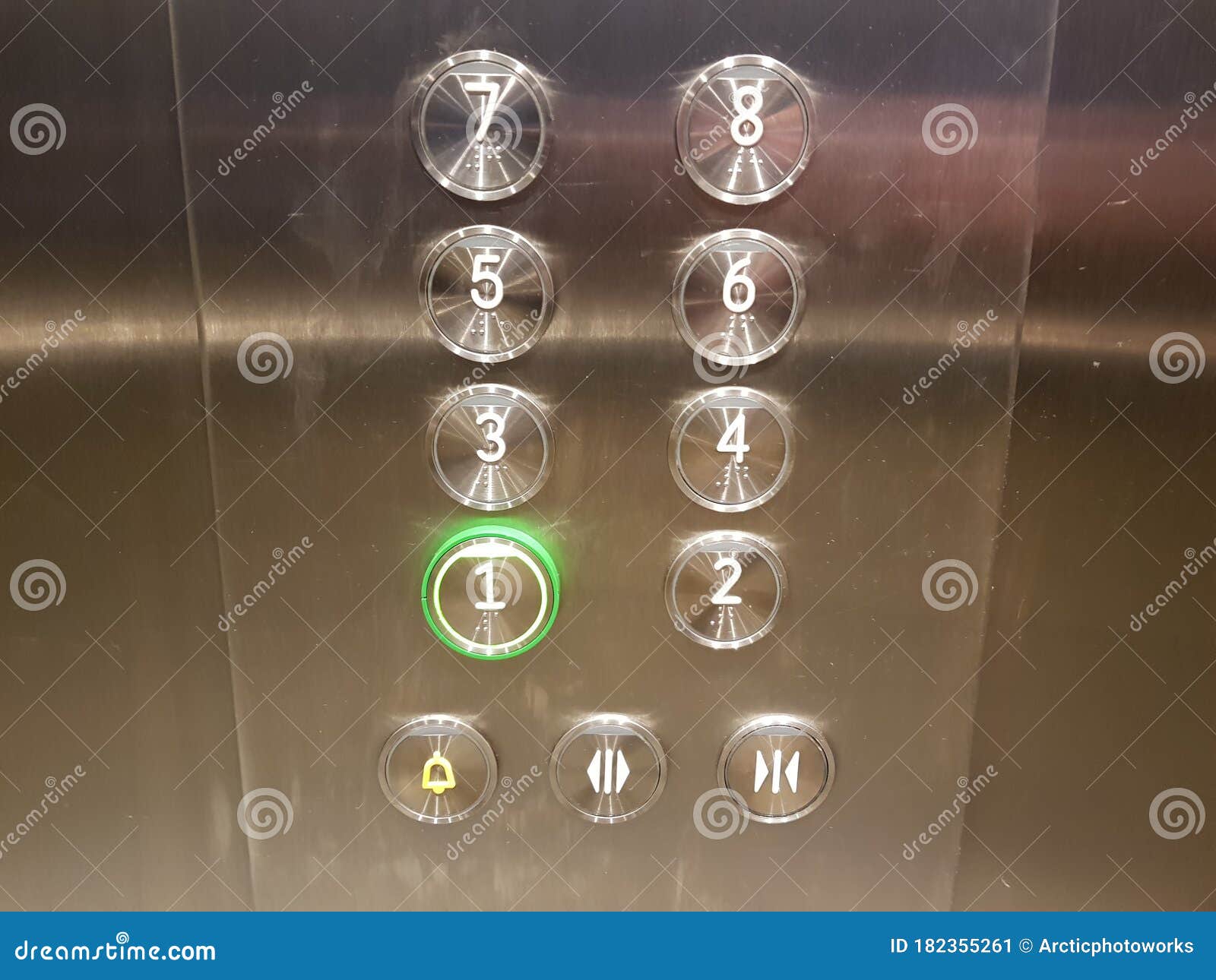 Stainless Steele Elevator Button Panel Closeup Photo Stock Image ...