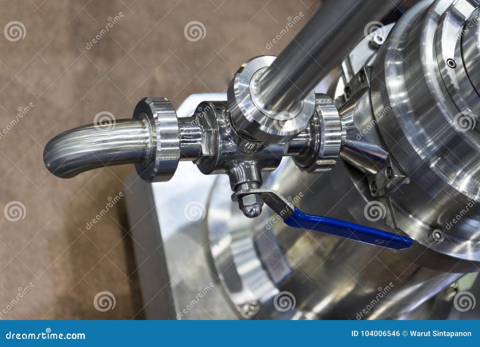 Stainless valve in a tank stock photo. Image of steel - 104006546