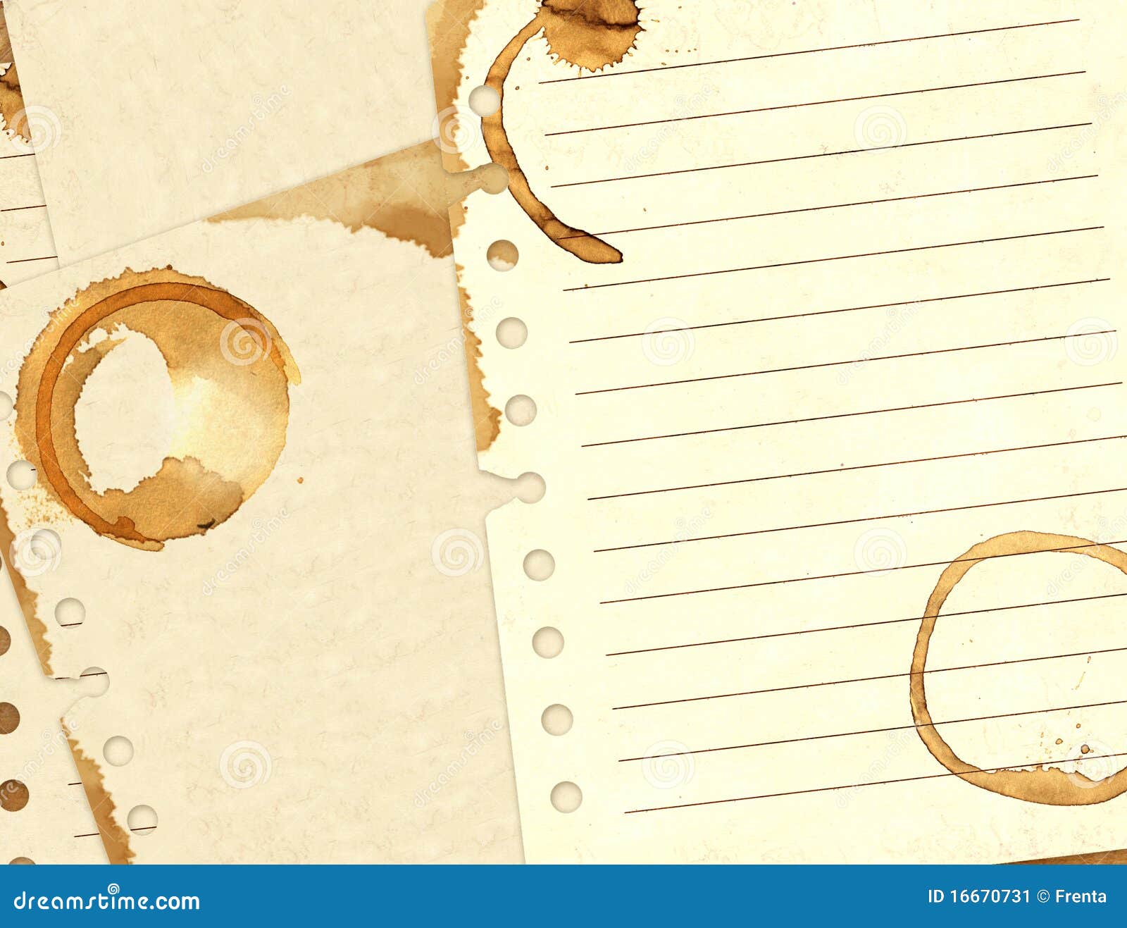 Stains of Coffee on Sheets of Paper Stock Illustration - Illustration ...