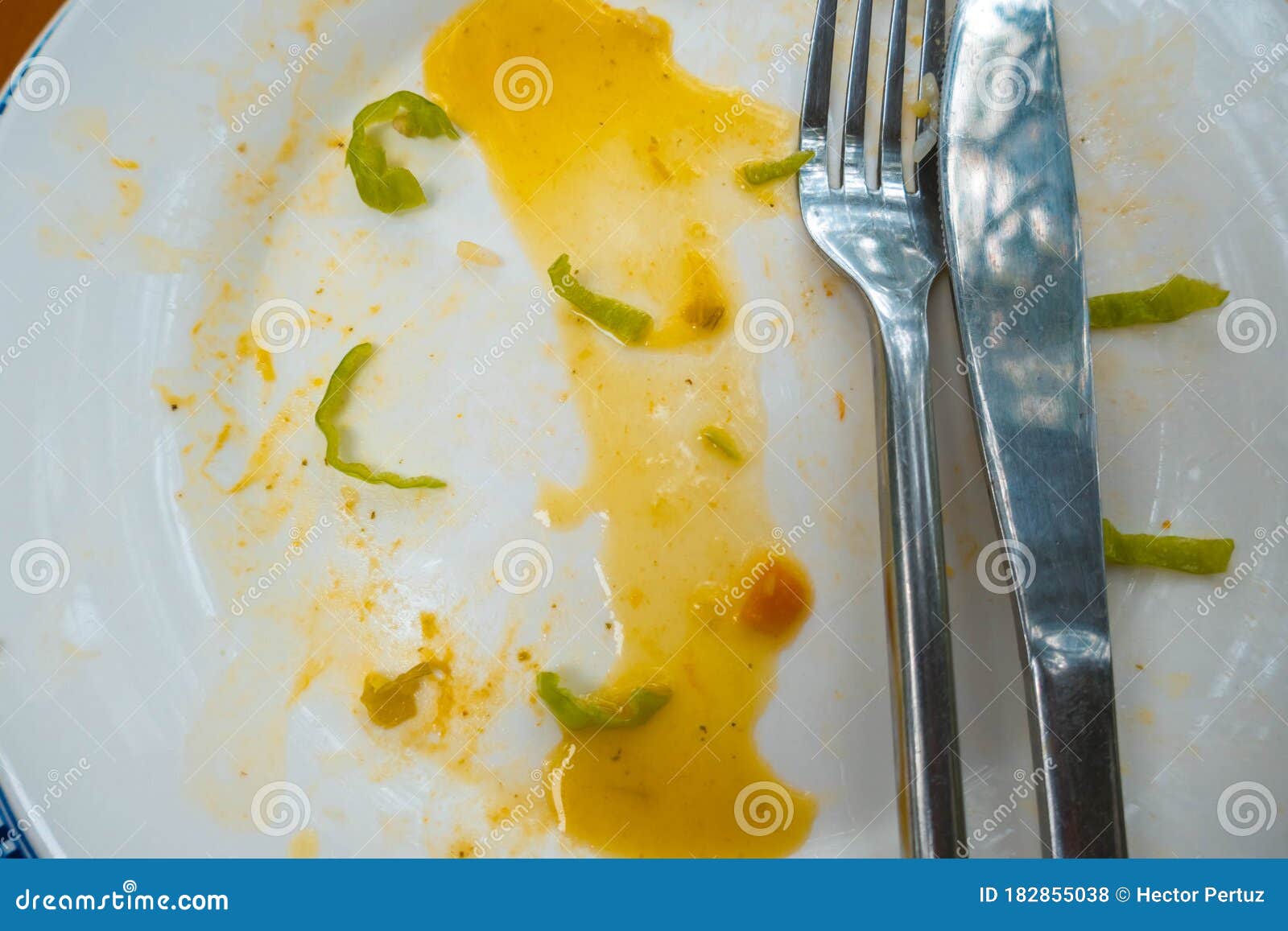 Stains on the Plate after the Meal Stock Photo - Image of dish, creamy ...