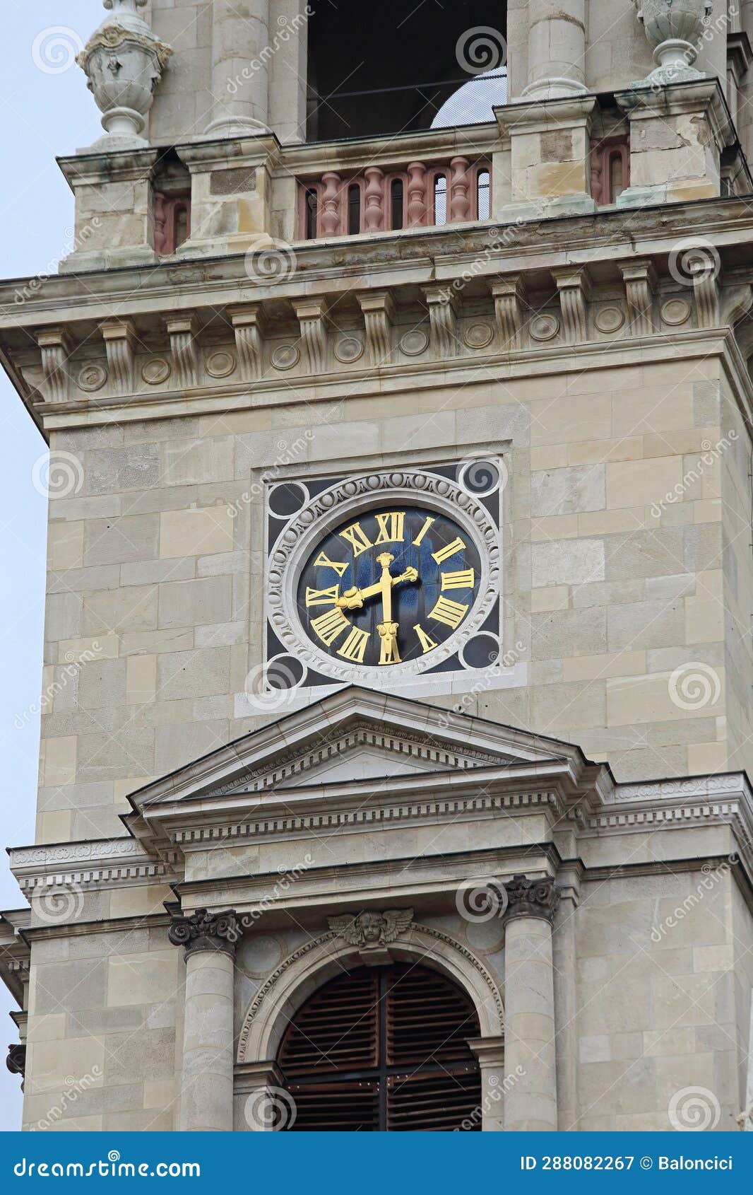 Clock St Stephen Budapest stock image. Image of architecture - 288082267