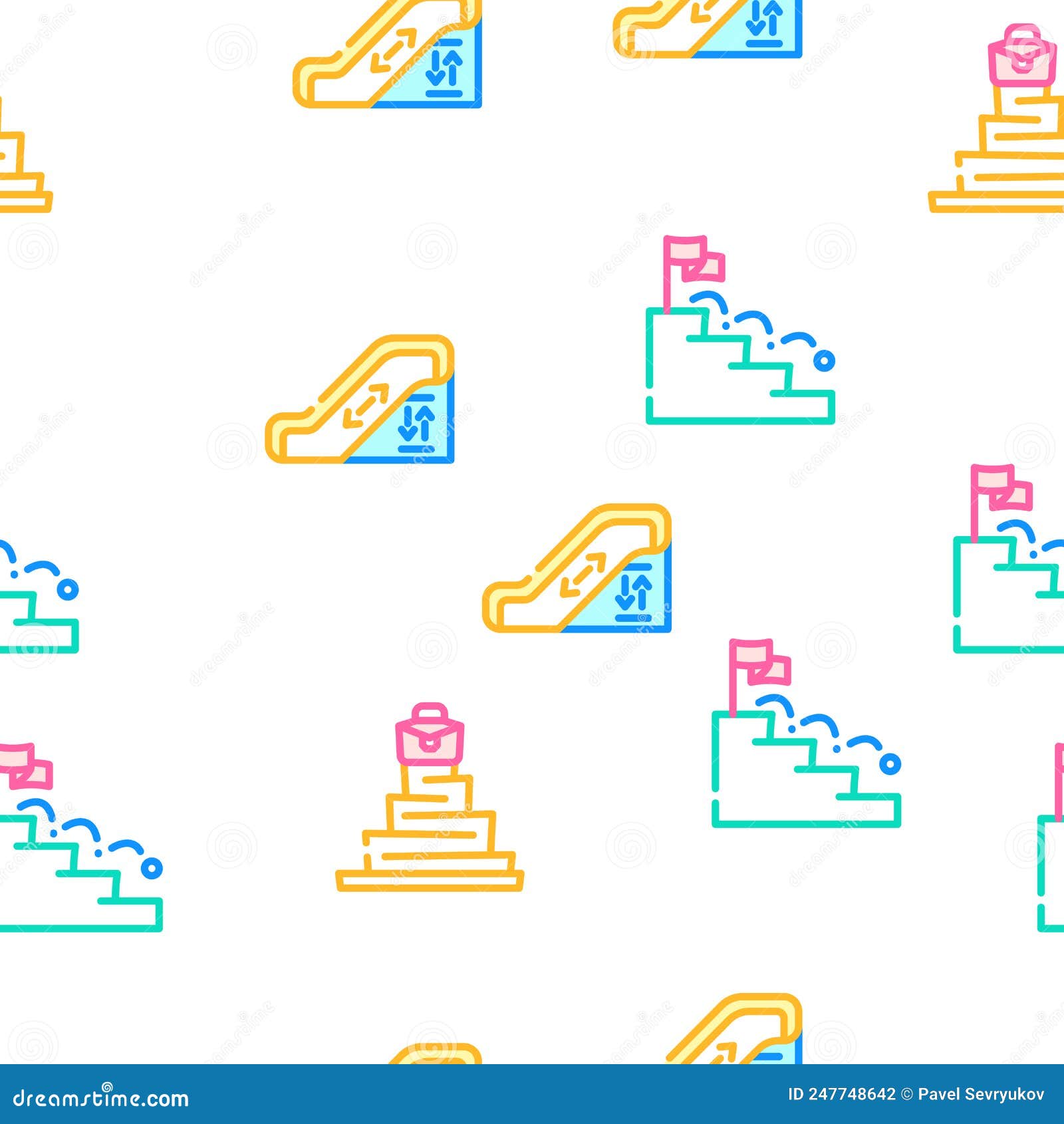 Stair and Achievement Vector Seamless Pattern Stock Vector ...