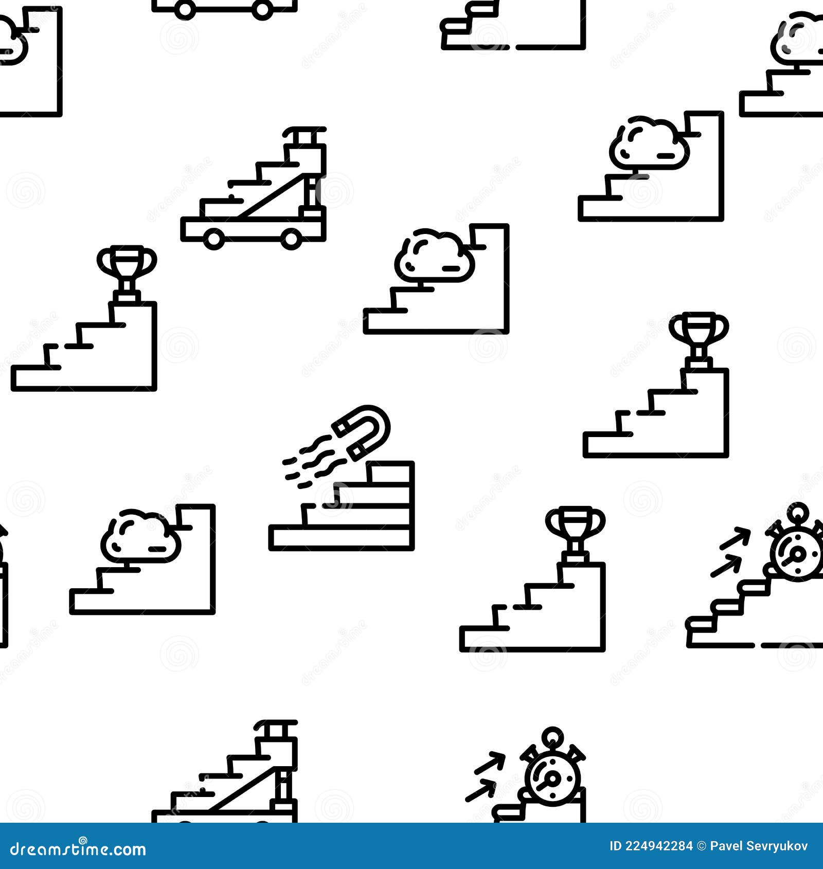 Stair and Achievement Vector Seamless Pattern Stock Vector ...