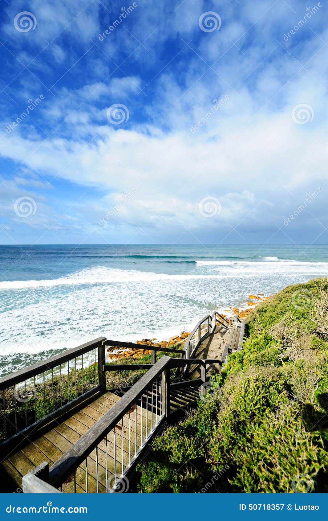 Stair approach to seashore stock image. Image of beach - 50718357