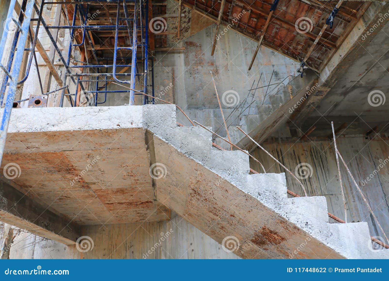 Stair Building Construction in Site Workplace Stock Photo - Image of ...