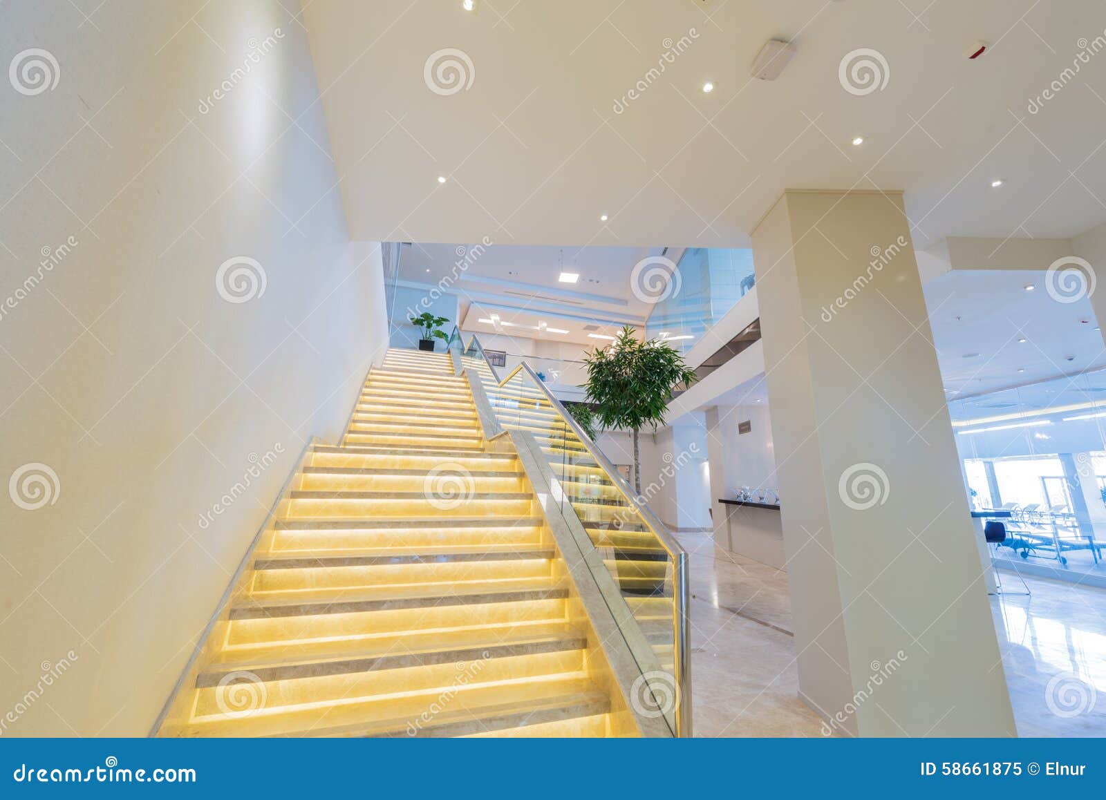 Stair Case in the Modern Hotel Interior Stock Image - Image of floor ...