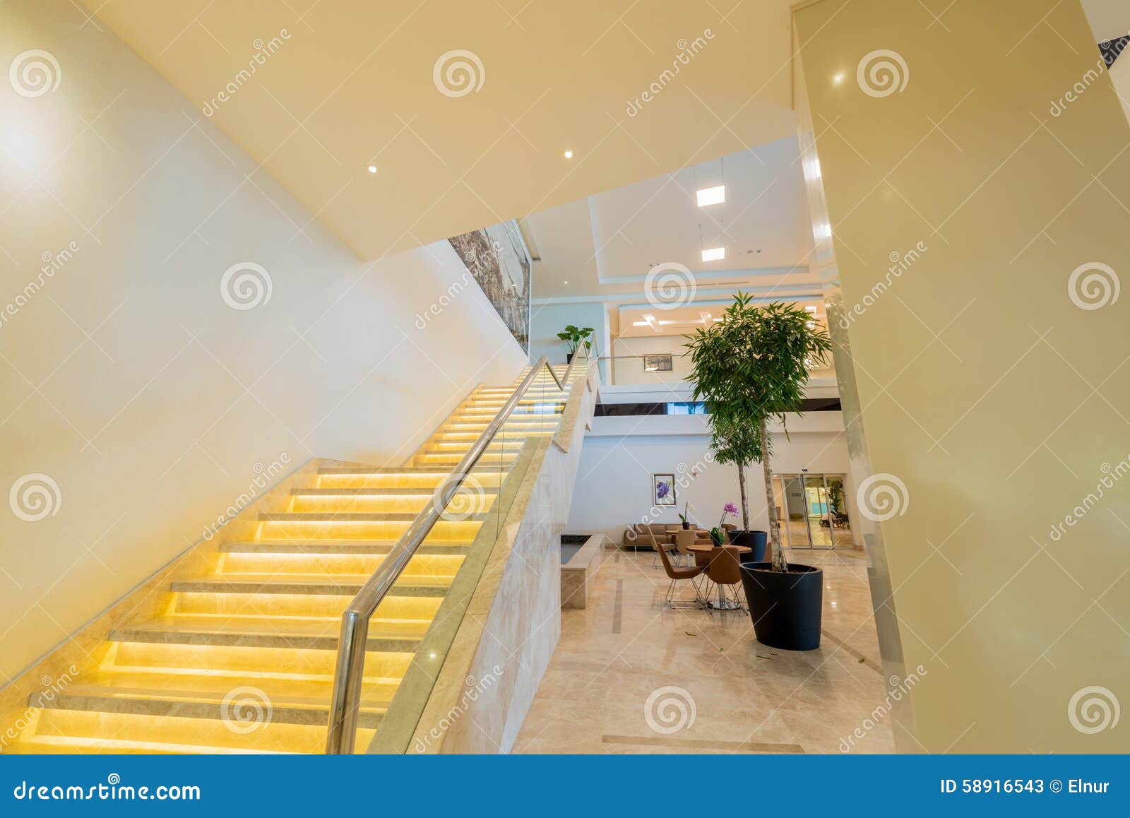 Stair Case in the Modern Hotel Interior Stock Image - Image of living ...