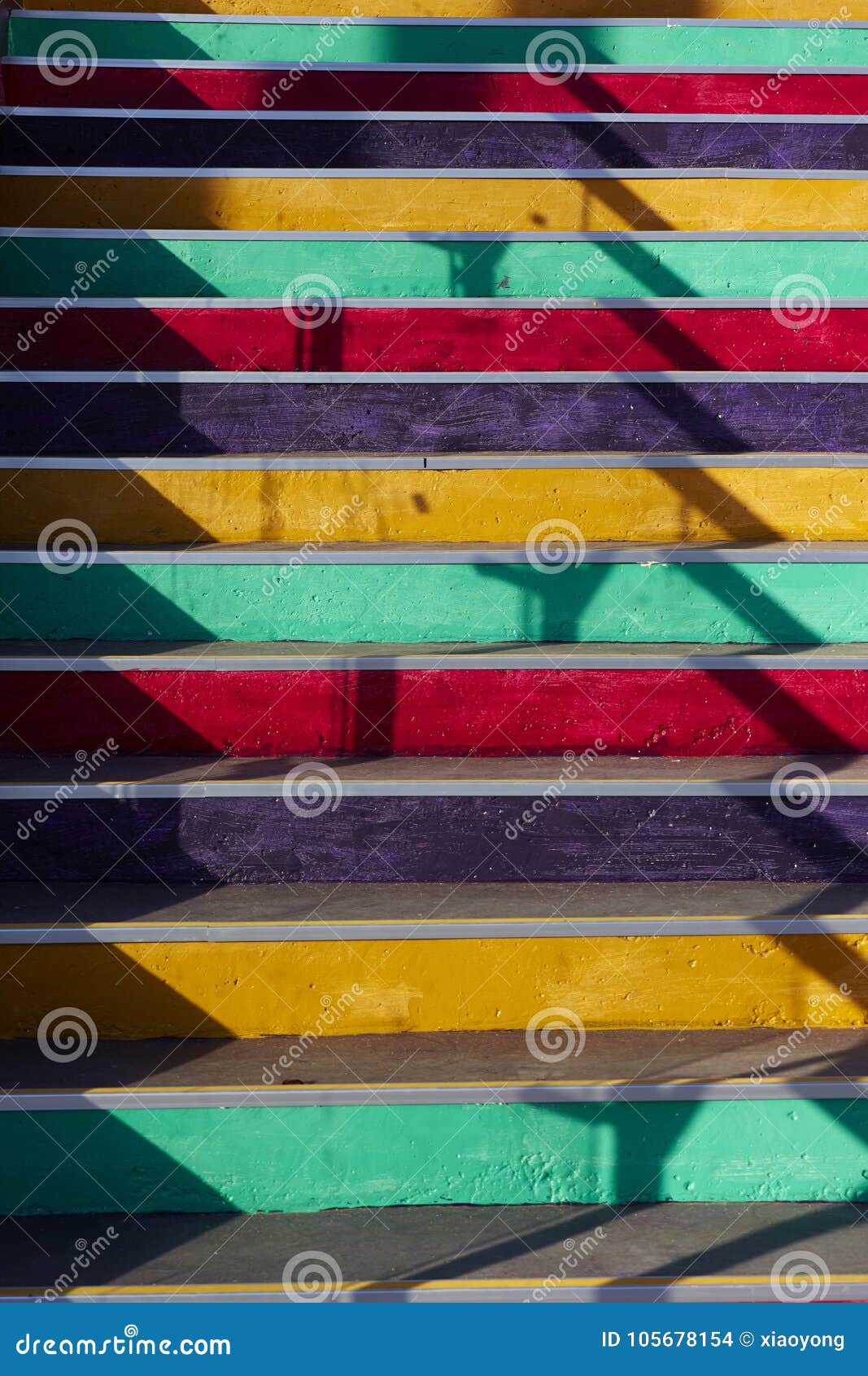Stair with colorful steps stock photo. Image of sunshine - 105678154