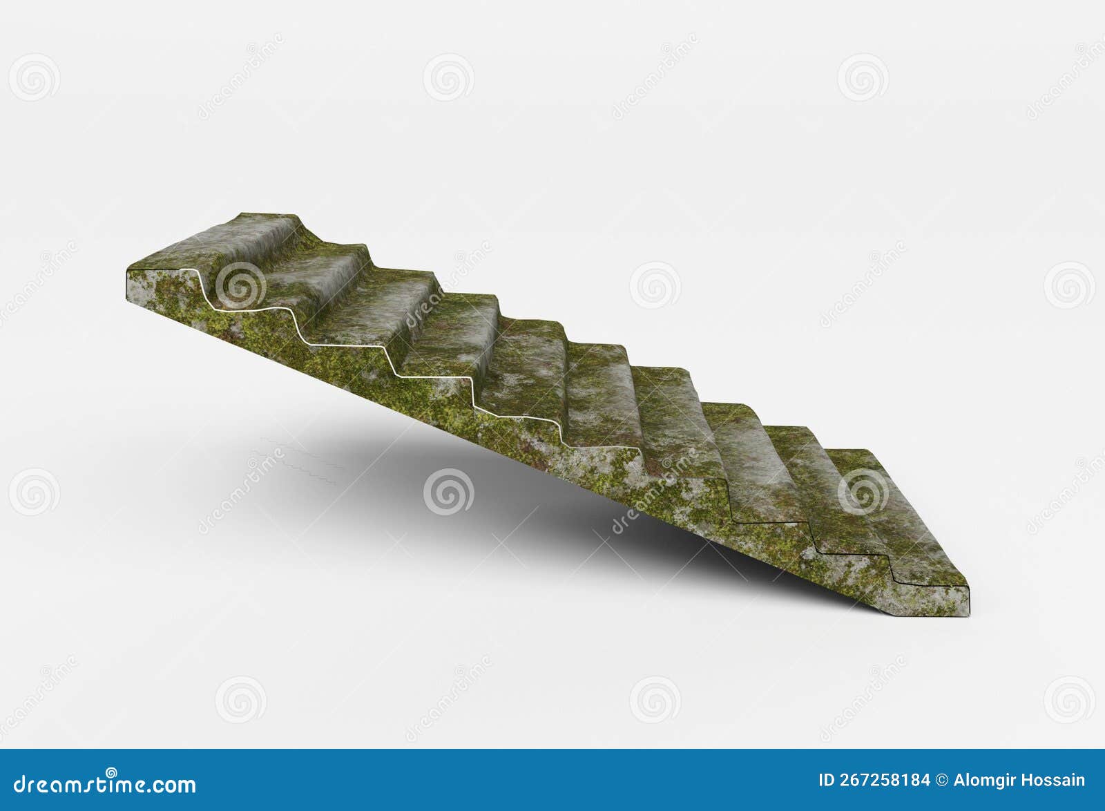 Stair 3d Illustration Minimal Rendering on White Background.stair 3d ...