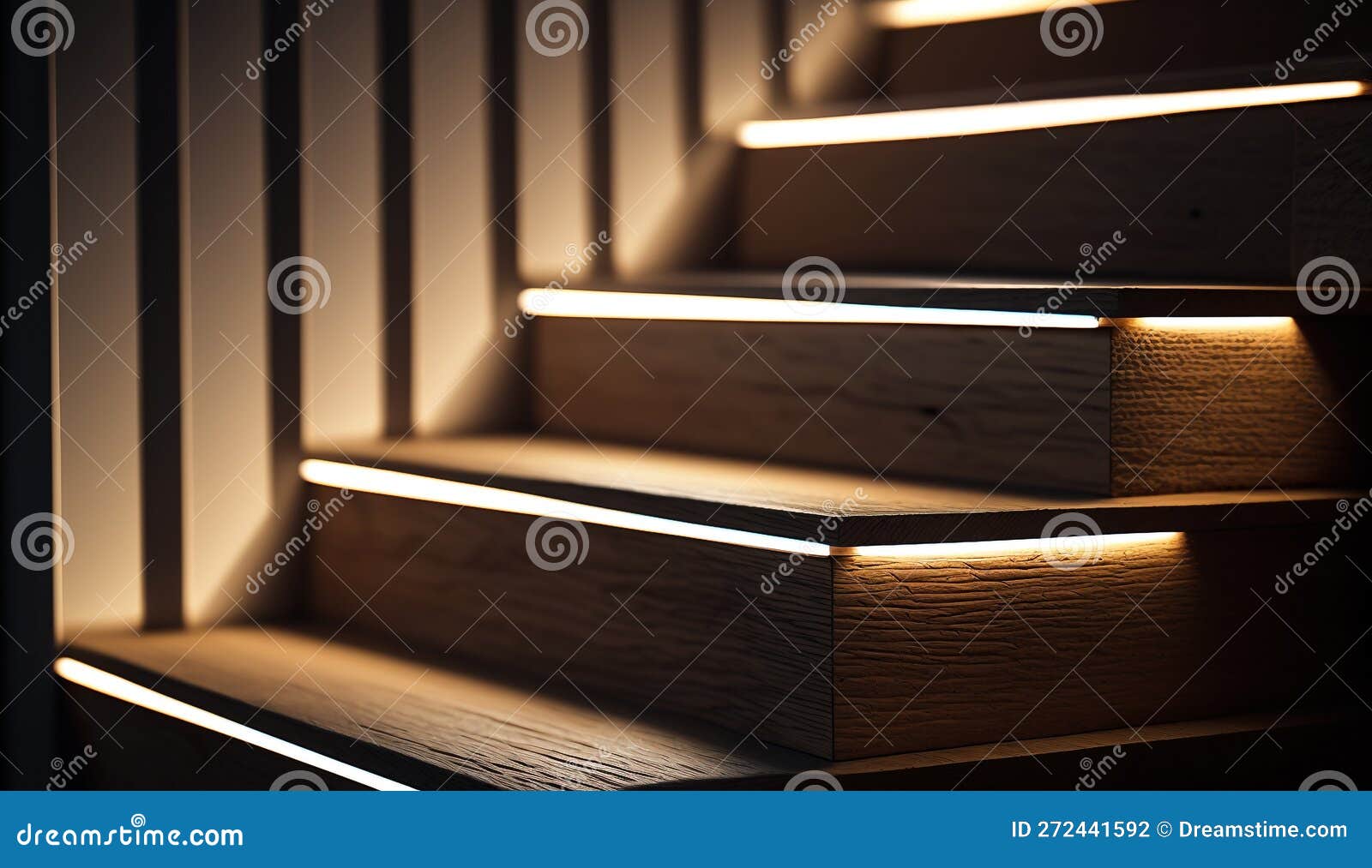 Stair with Decorative Led Lighting Generative AI Stock Illustration ...