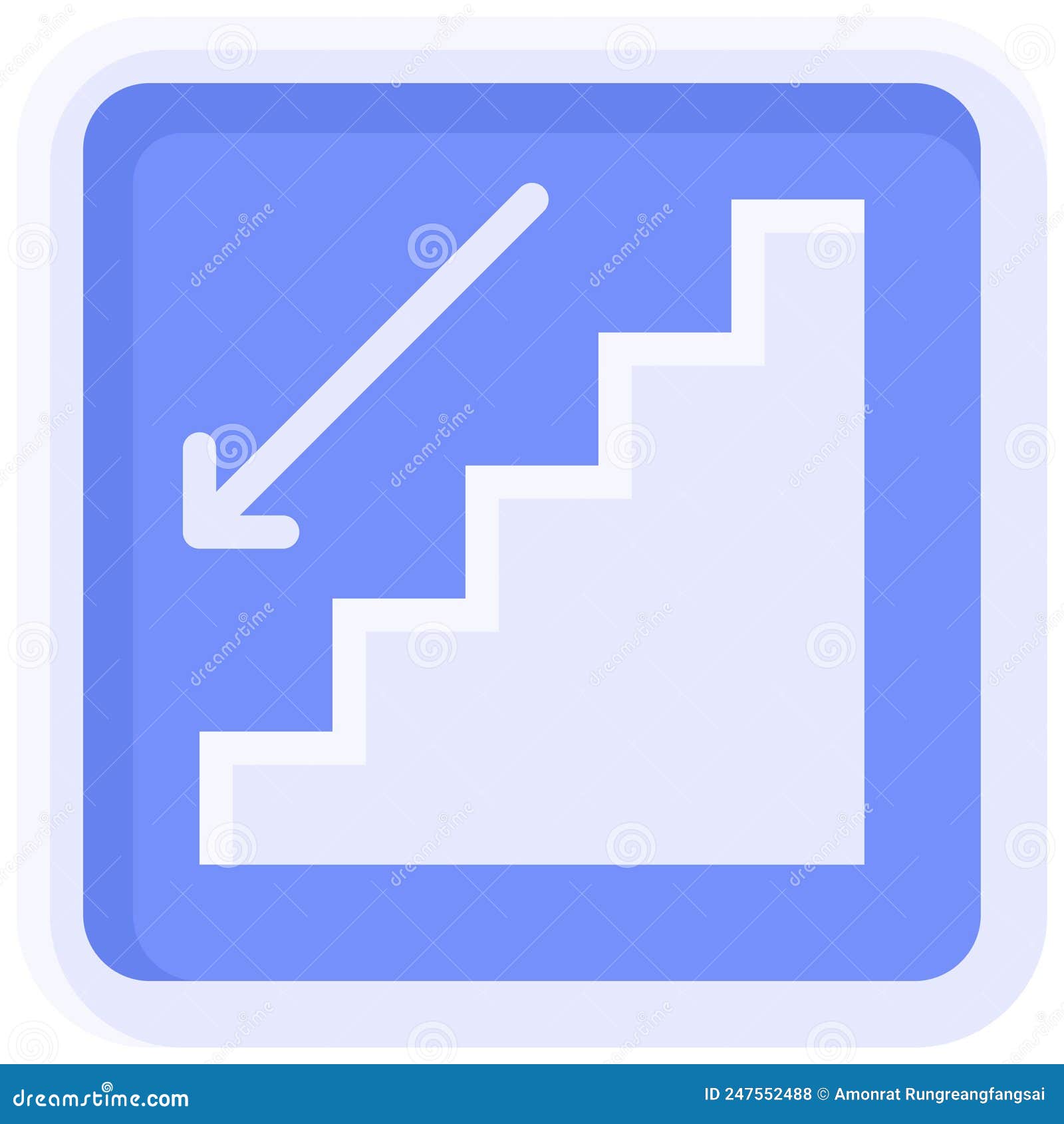 Stair Down Icon, Wayfinding Sign Vector Stock Vector - Illustration of ...