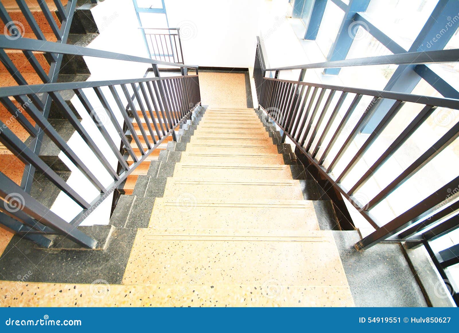 Stair exit stock image. Image of bright, concrete, indoor - 54919551