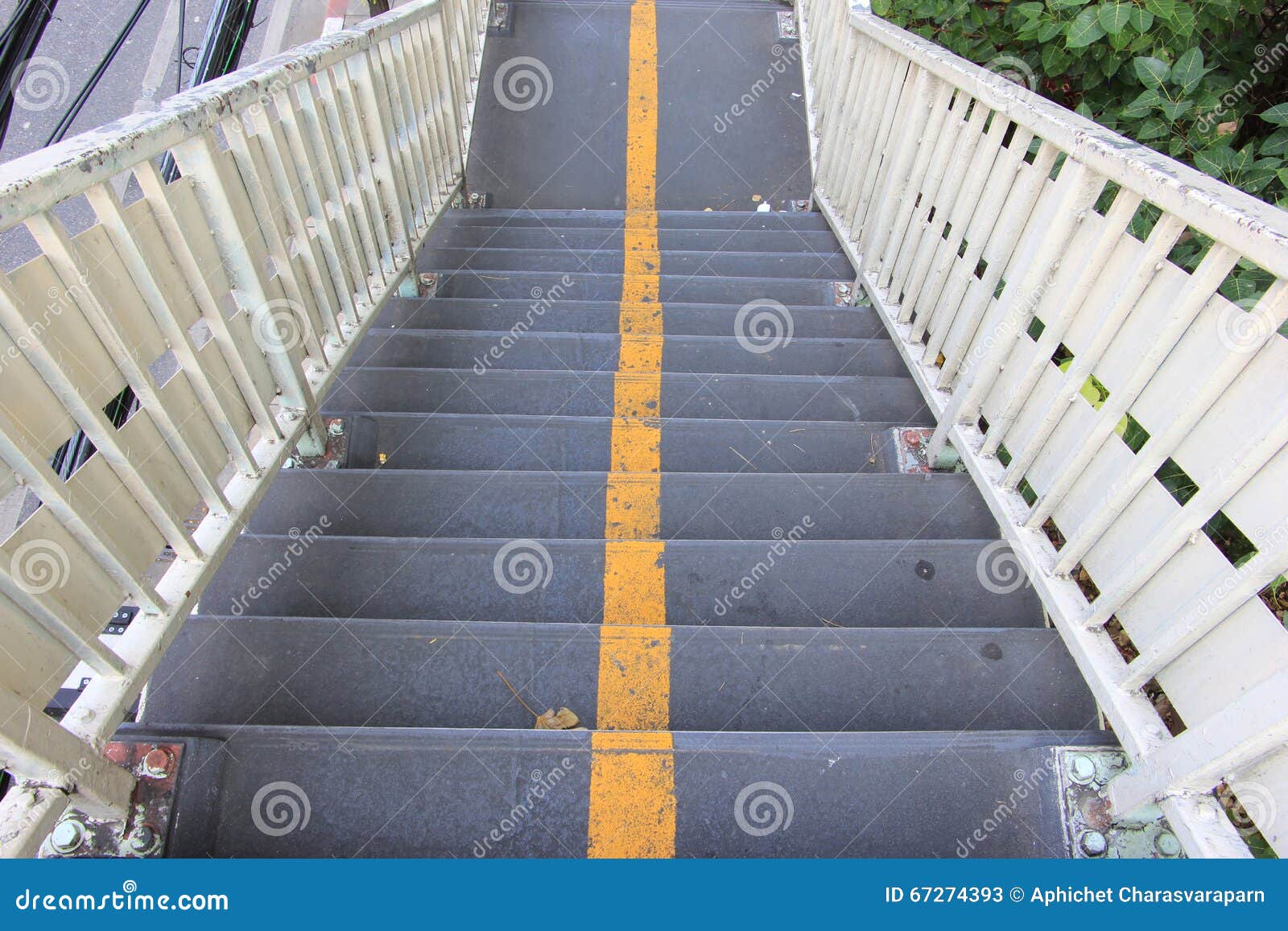 Stair Flyover and Split Yellow Line Stock Image - Image of stair ...