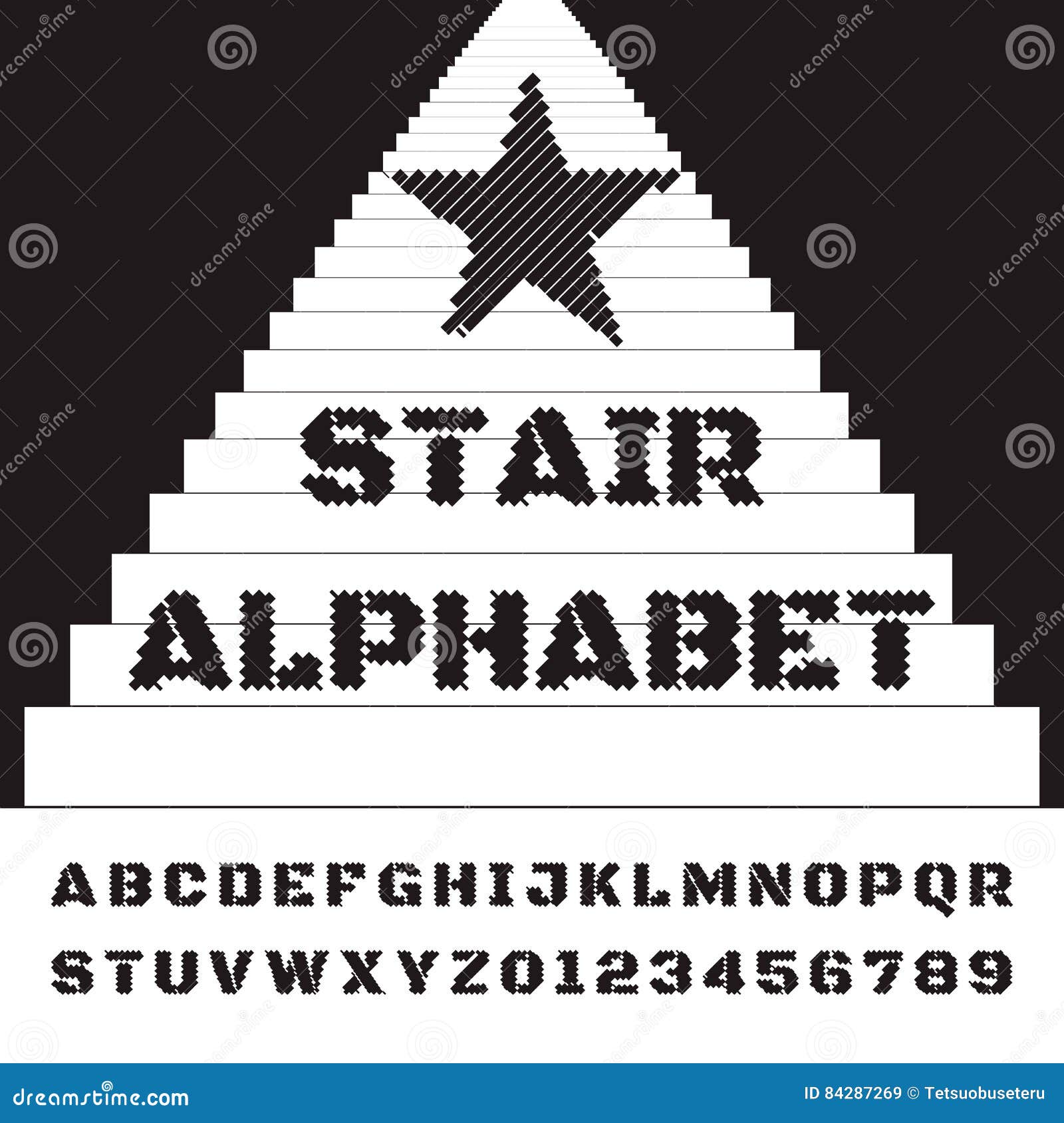 Stair font stock vector. Illustration of rectangle, design - 84287269