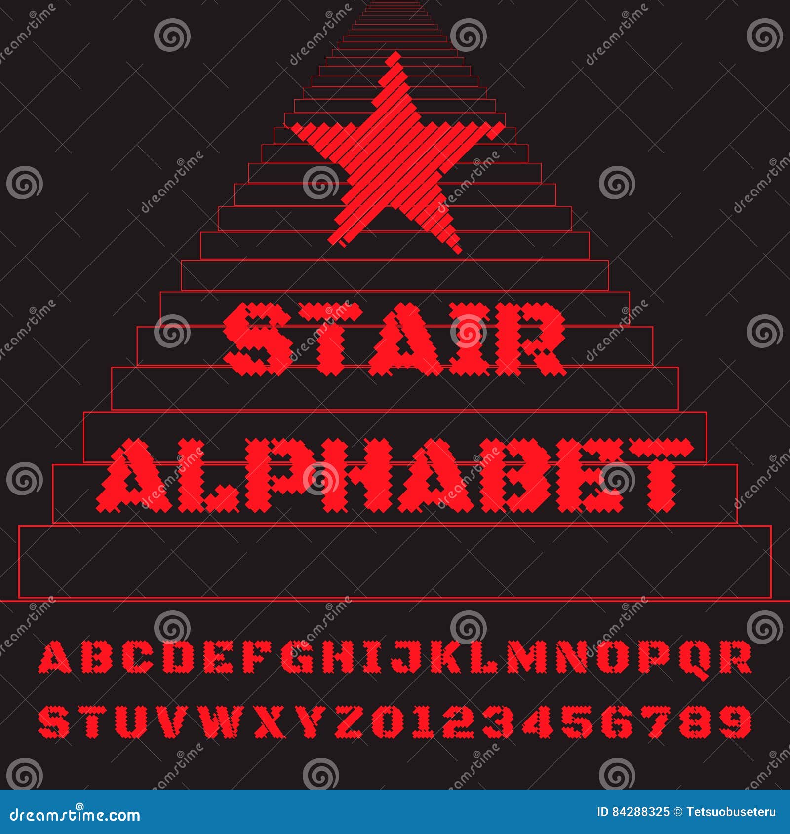 Stair font stock vector. Illustration of concept, background - 84288325