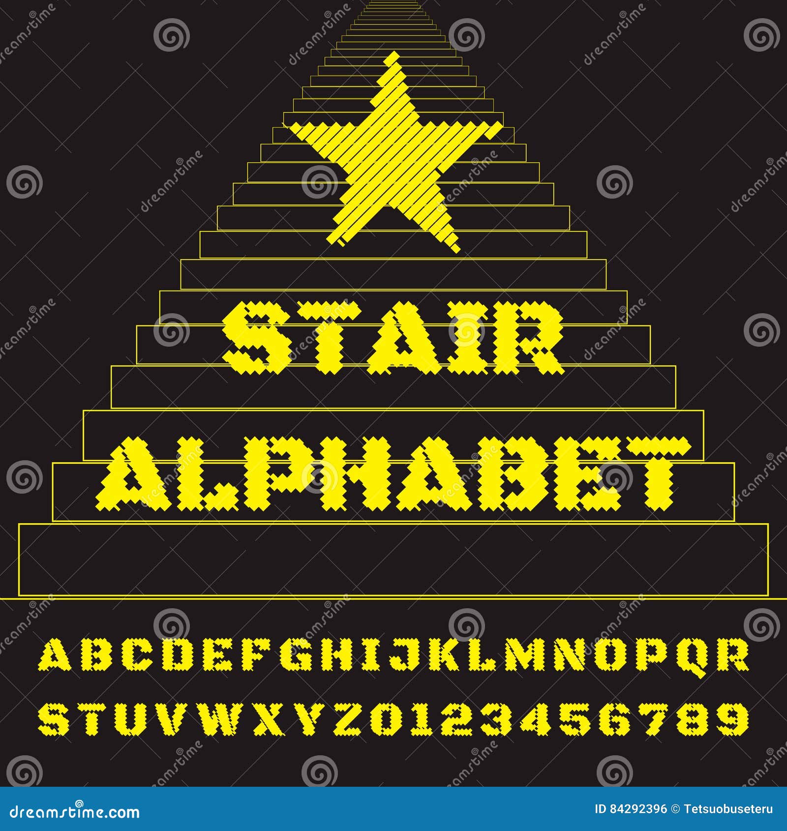 Stair font stock vector. Illustration of pixel, staircase - 84292396