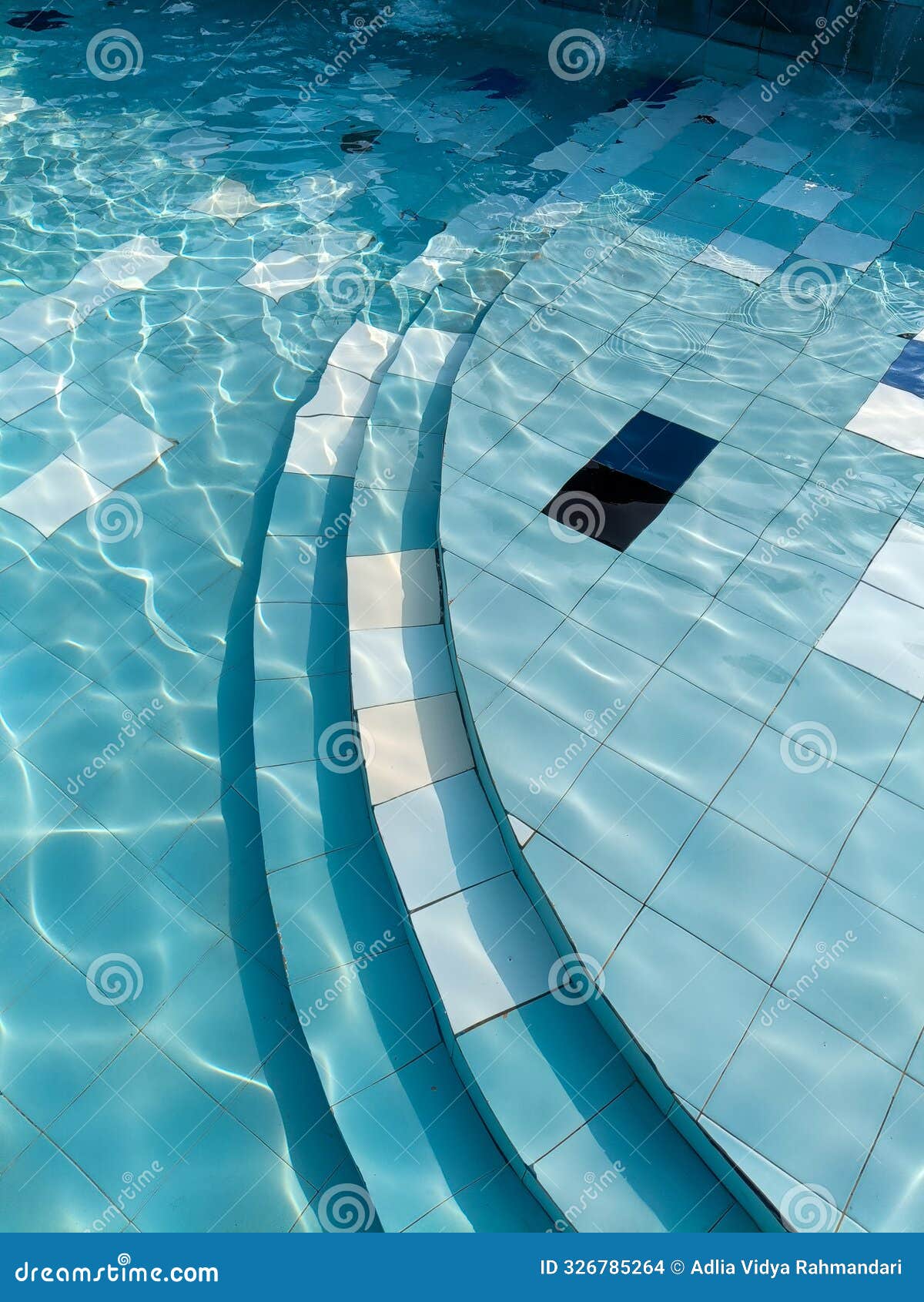 Stair Inside a Swimming Pool Stock Photo - Image of mosaic, reflex ...