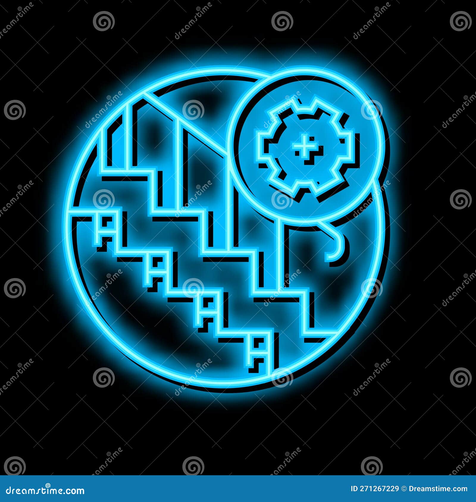 Stair Installation Neon Glow Icon Illustration Stock Vector ...