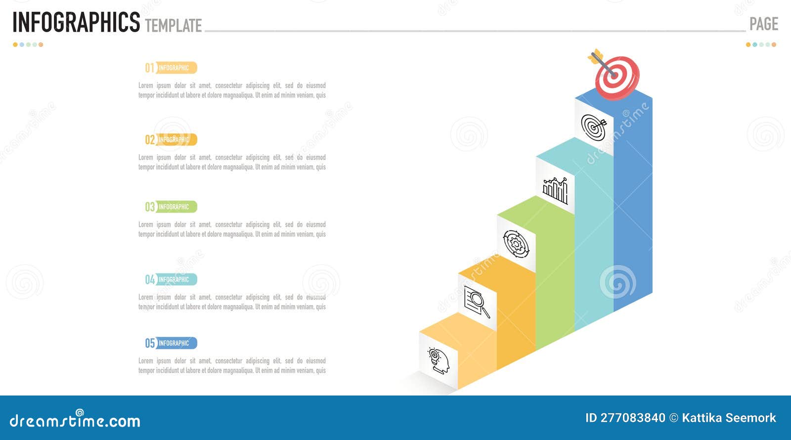Stair, Ladder, Cube or Rectangular Isometric Infographic for Business ...